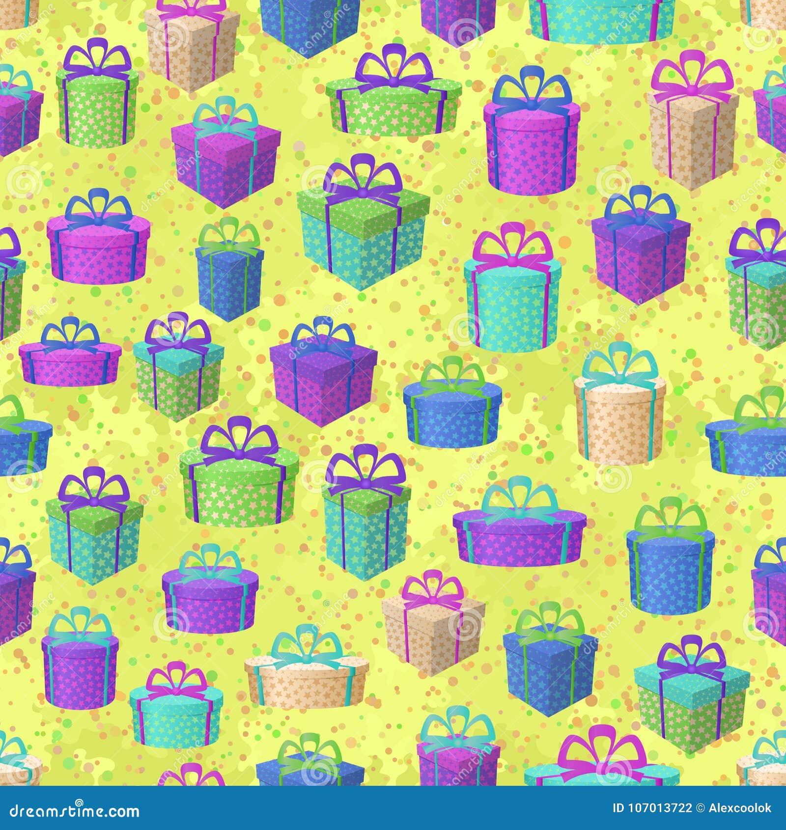 Gift Boxes, Seamless Background Stock Vector - Illustration of ribbon ...