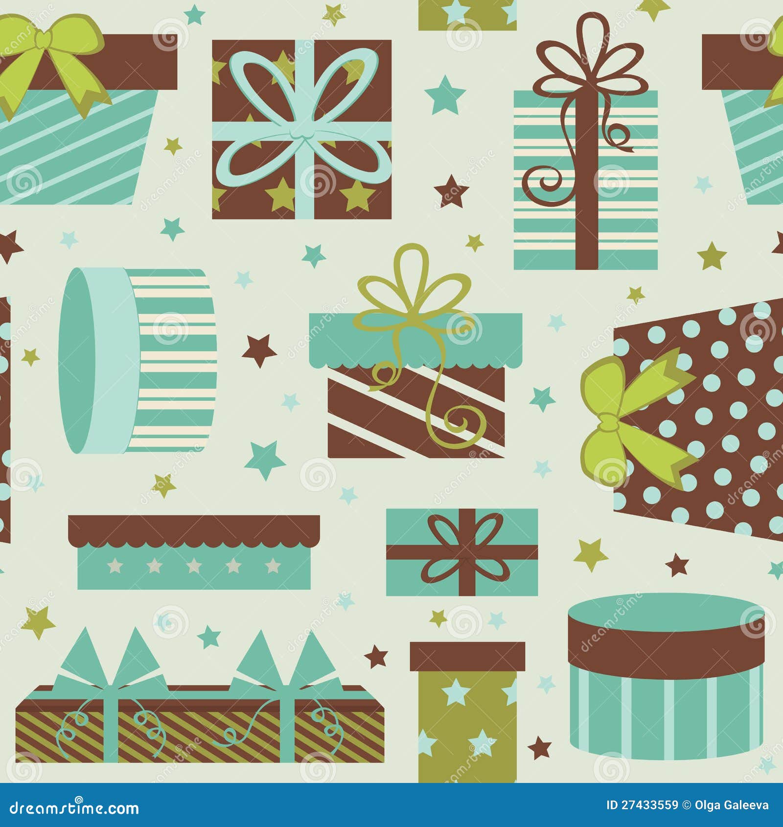 Gift Boxes Seamless Pattern Stock Vector - Illustration of decorative ...