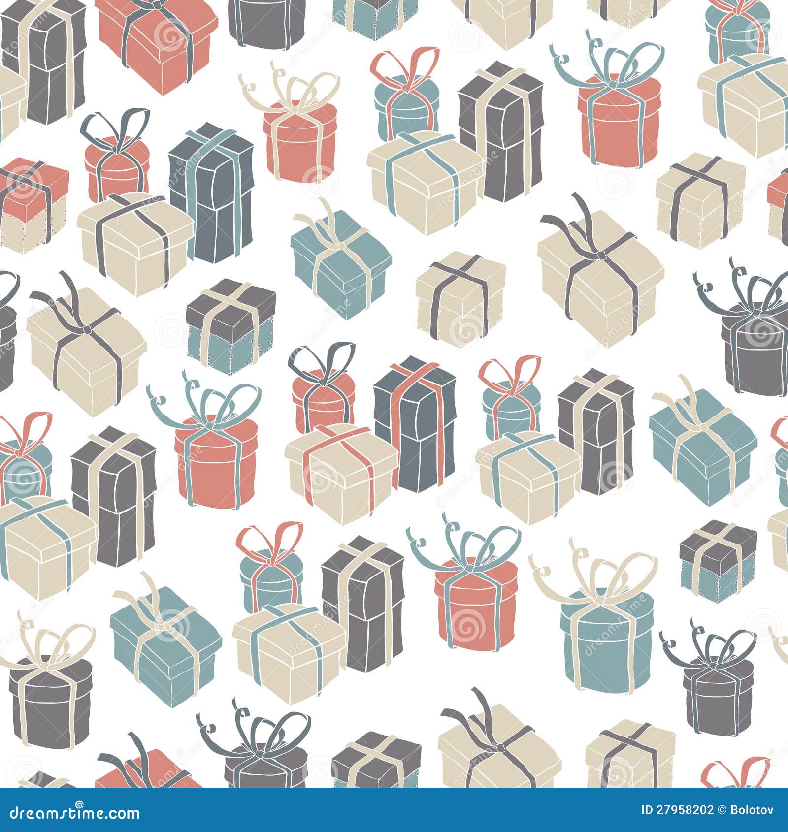 Gift Boxes Seamless Pattern. Stock Vector - Illustration of cute ...