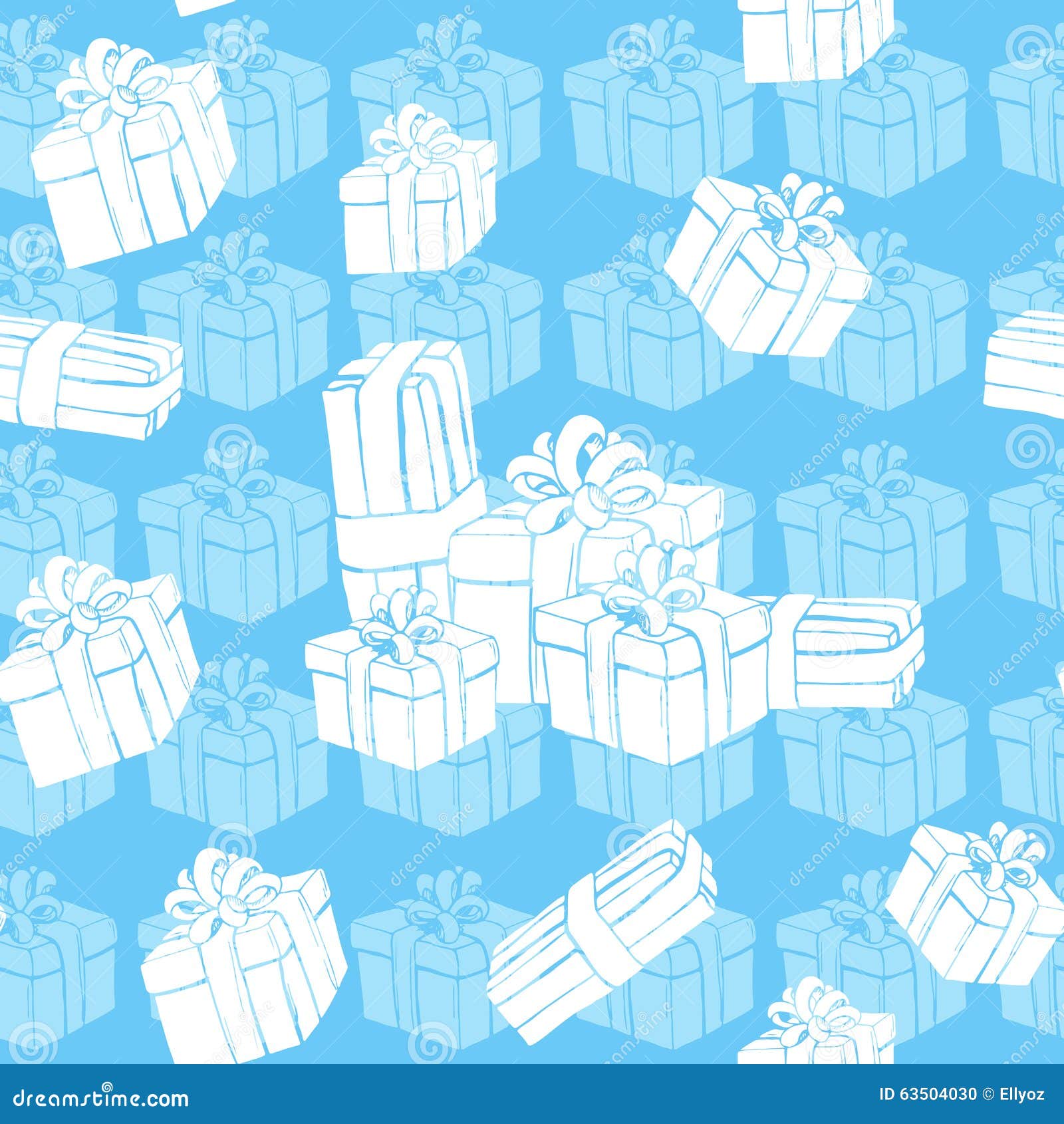 Gift Boxes Seamless Pattern Stock Vector - Illustration of repeat, blue ...