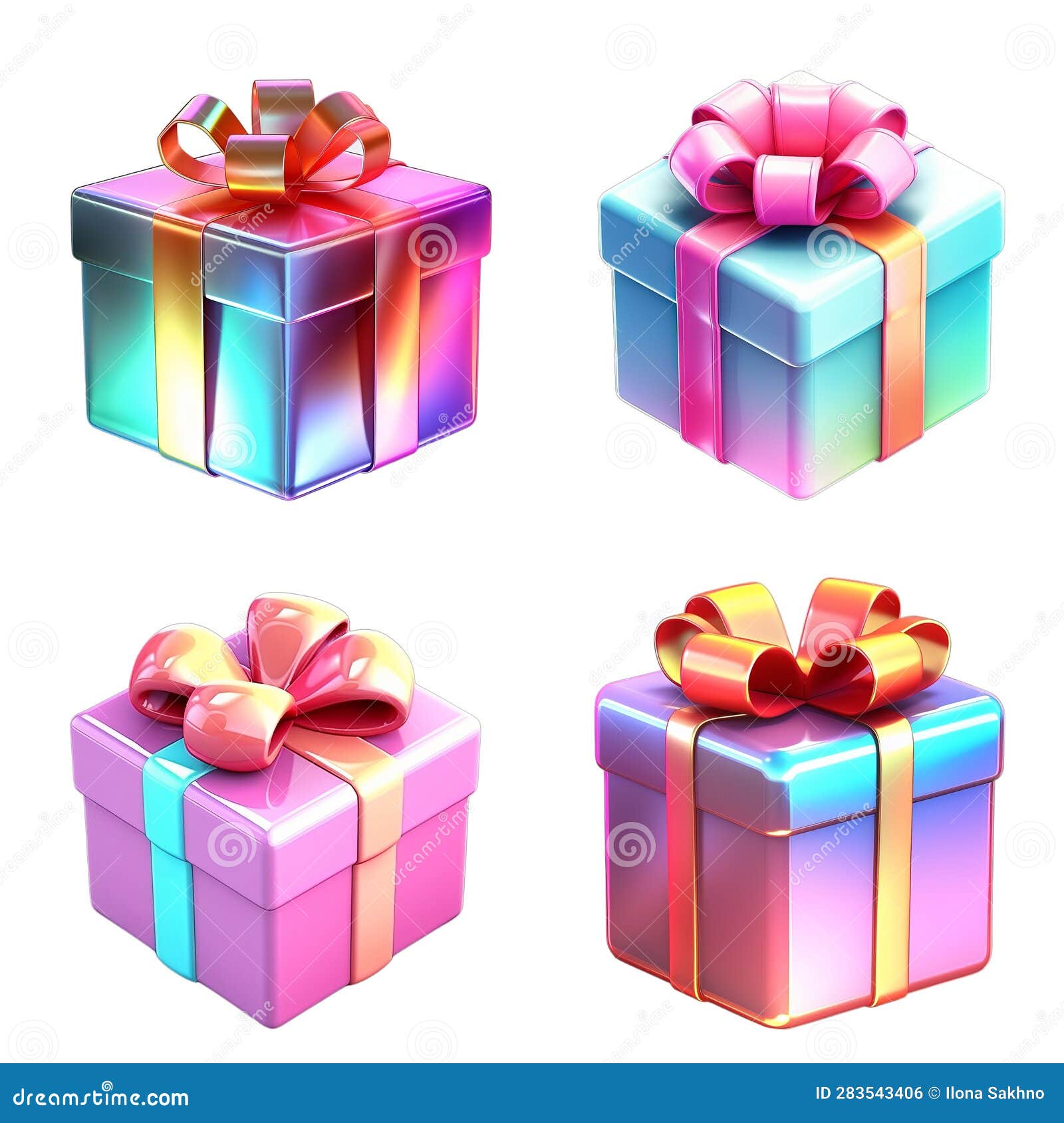 Gift Boxes. Set of Different Present Boxes Stock Illustration ...