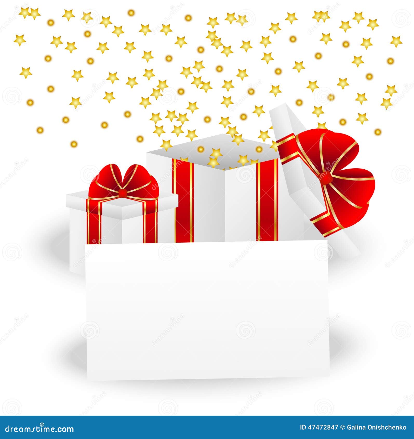 Gift Boxes and Sheet of Paper with a Mestome for Text Stock Vector ...