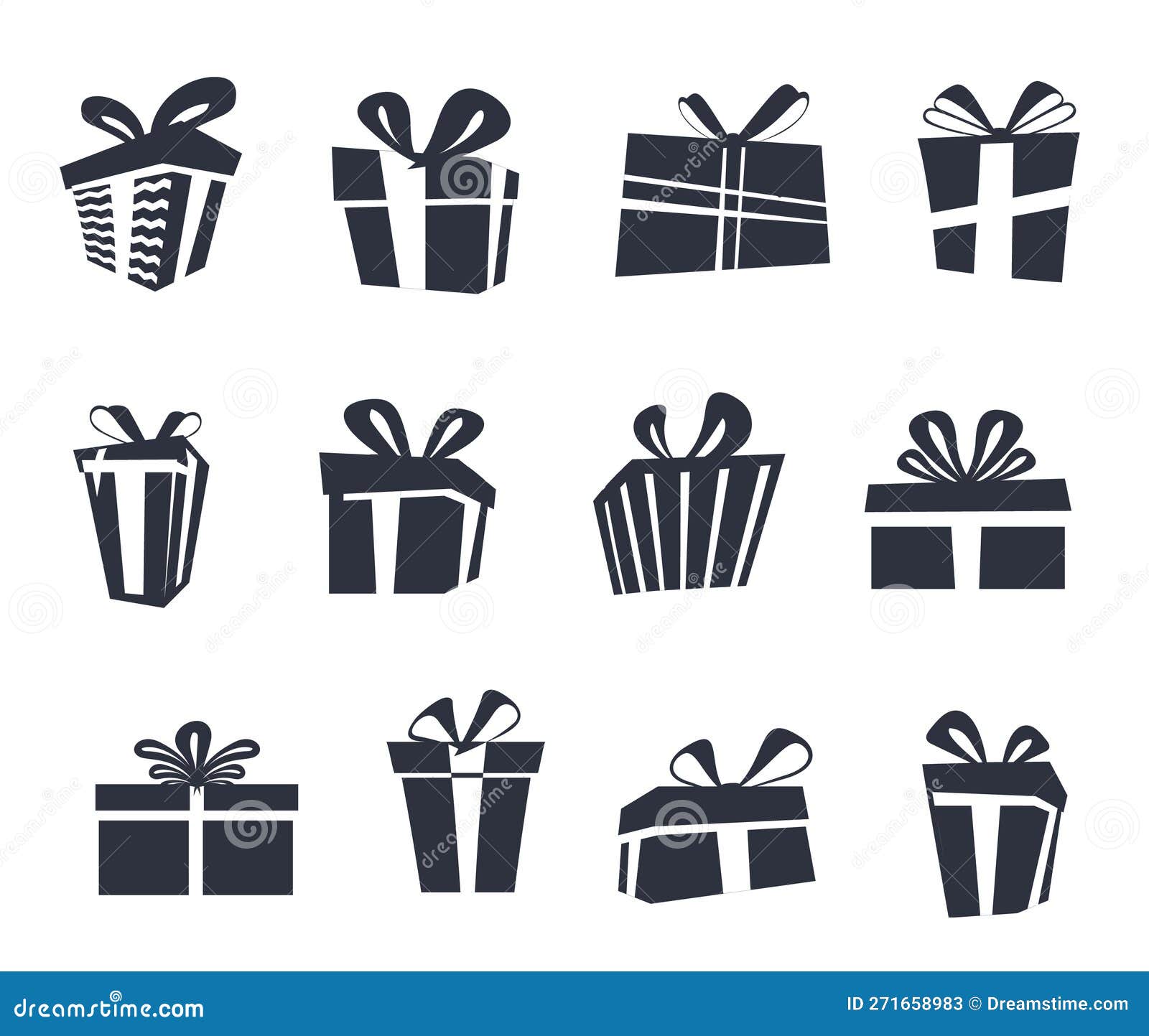 Gift boxes silhouettes stock illustration. Illustration of love - 271658983