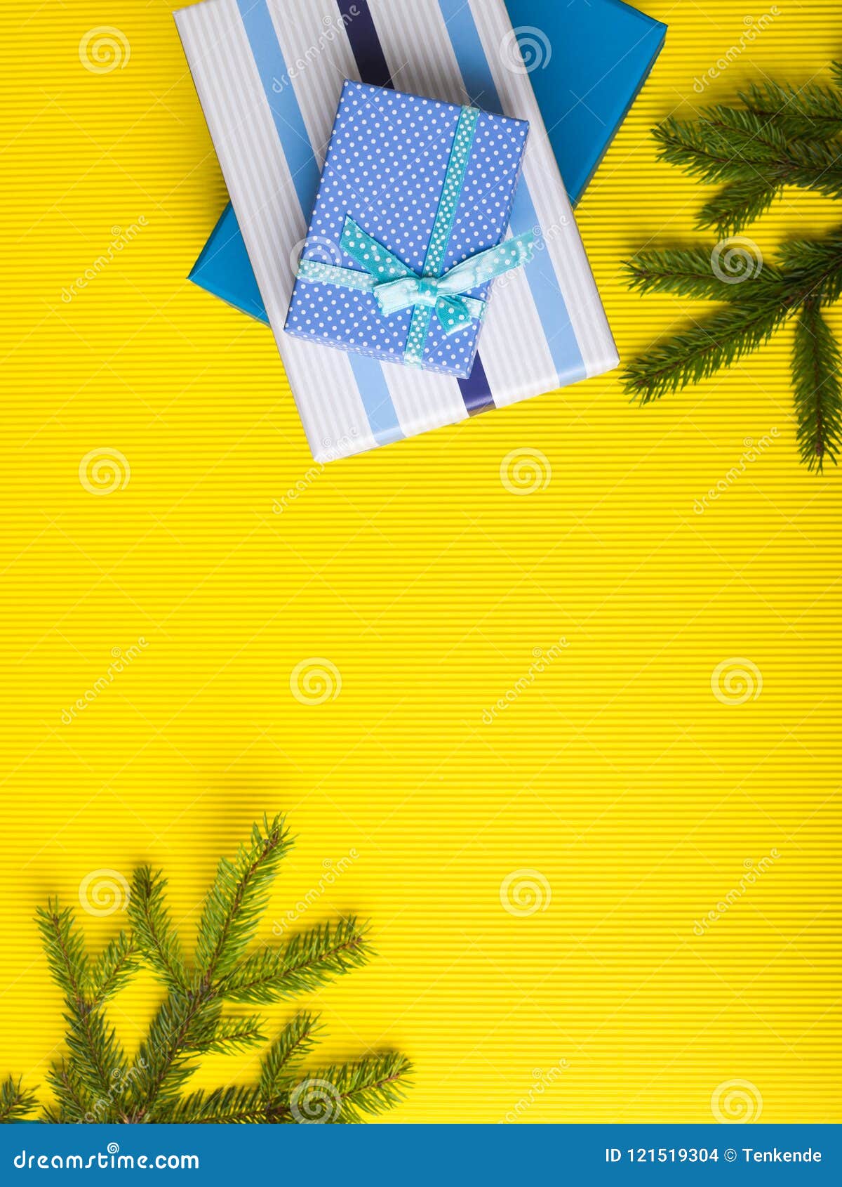 Gift Boxes Stack on Yellow Background Stock Photo - Image of christmas ...