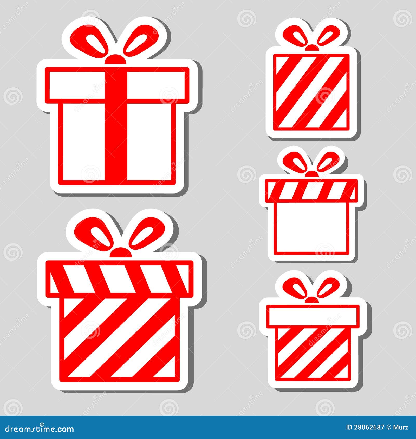 Gift boxes stickers set stock vector. Illustration of present - 28062687