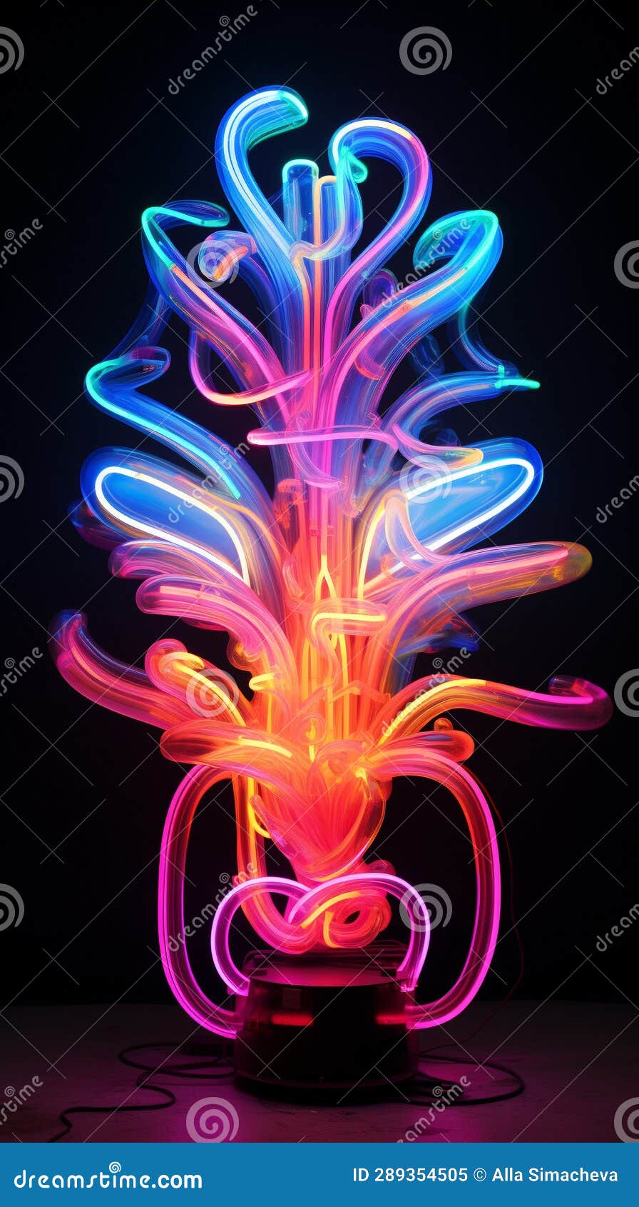 Gift Boxes on the Table in Neon Lighting Stock Image - Image of blue ...