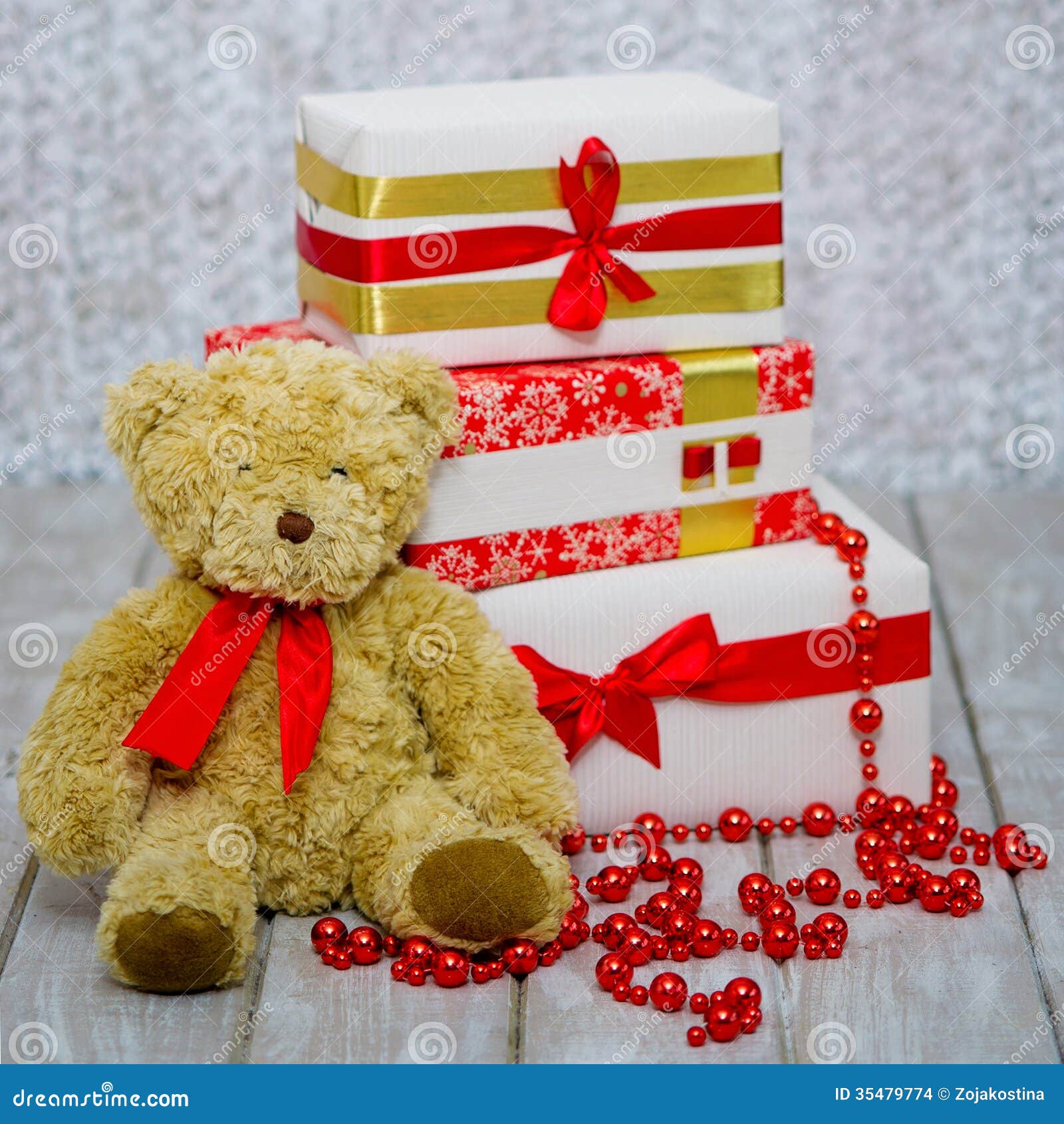 Gift boxes and teddy bear stock photo. Image of seasonal - 35479774
