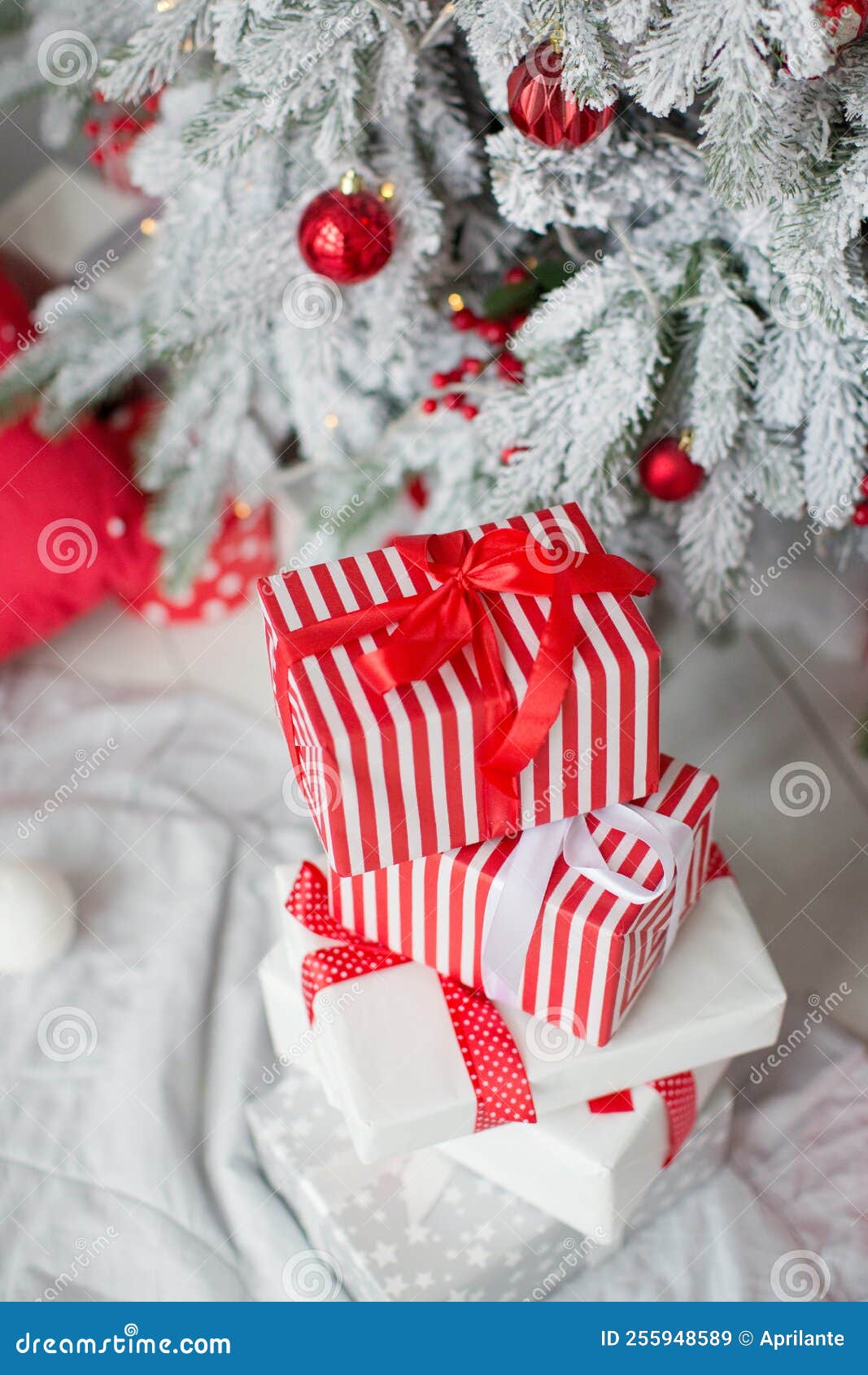 Gift Boxes Under Christmas Tree Stock Image - Image of colorful, copy ...