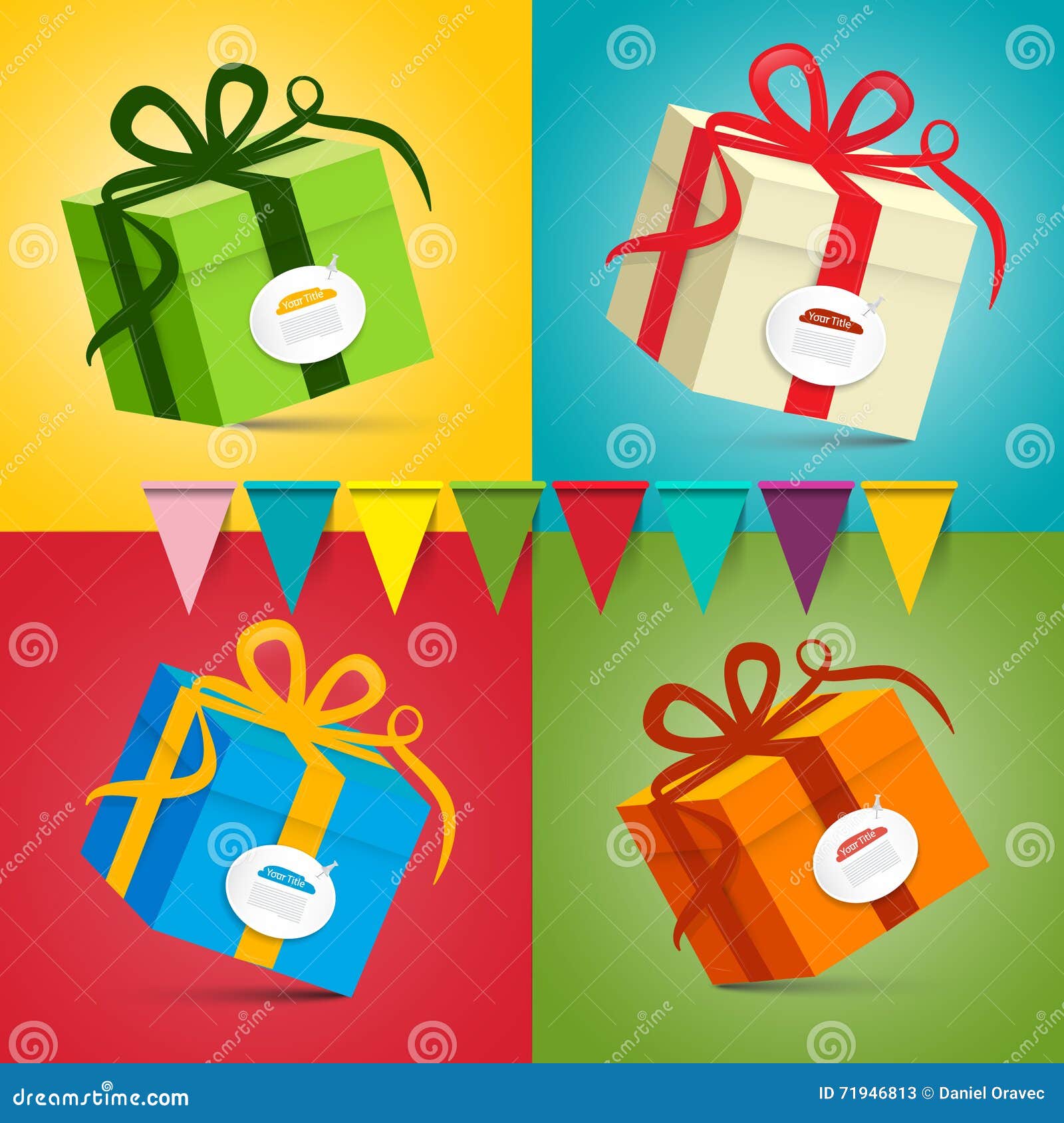 Gift Boxes - Vector Present Box Set Stock Vector - Illustration of ...