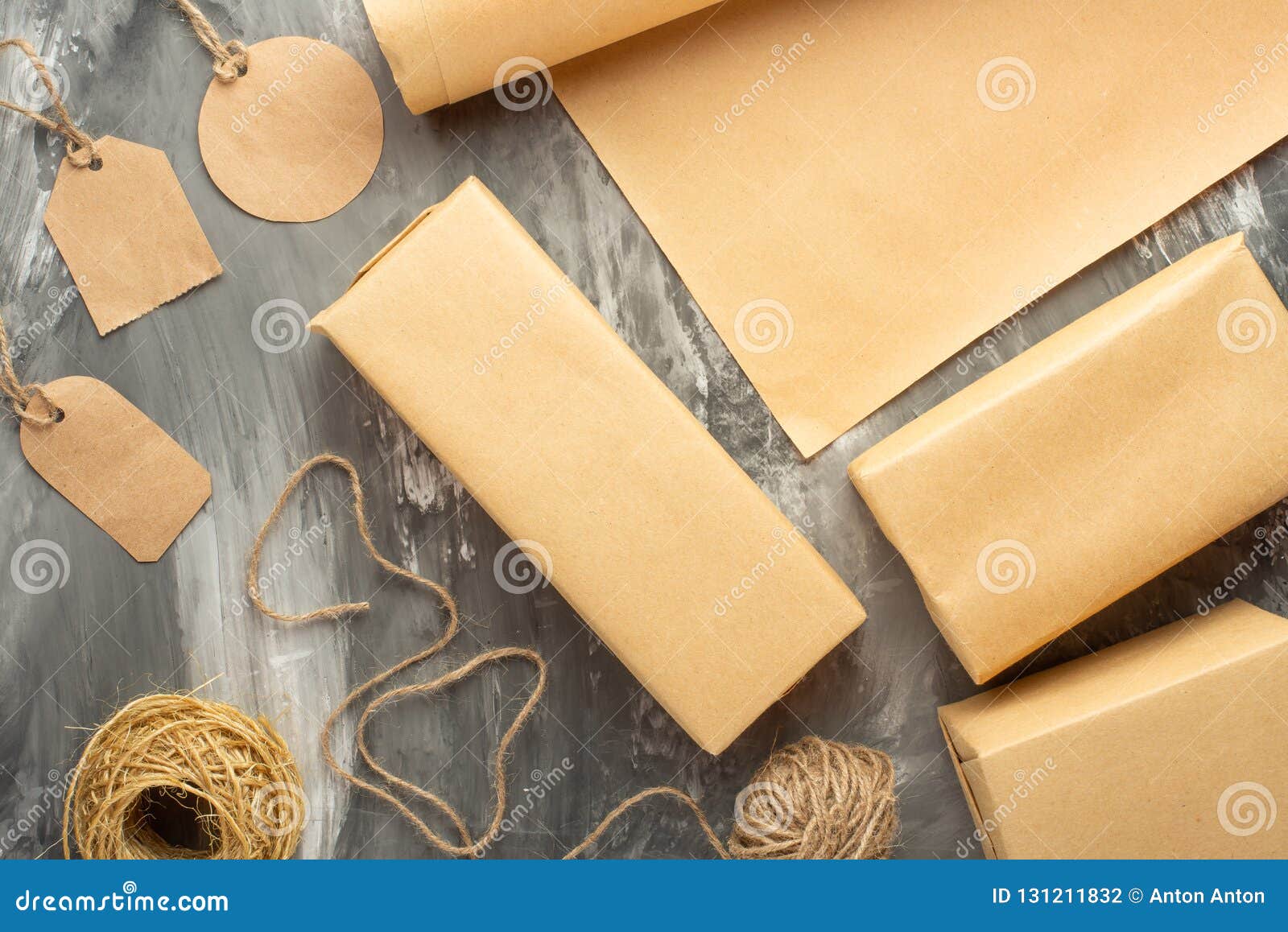 Gift Boxes with a Void for a Layout, Print, Advertising Stock Photo ...