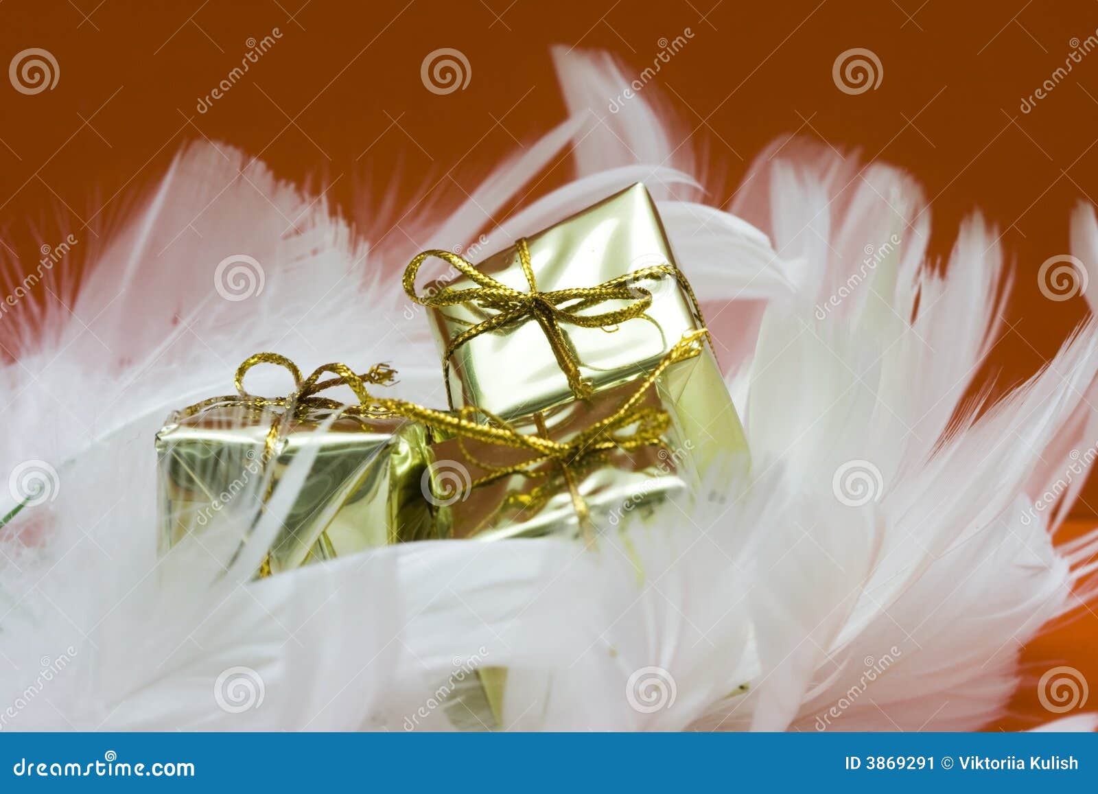 Gift Boxes on White Feather Stock Image - Image of celebrate ...