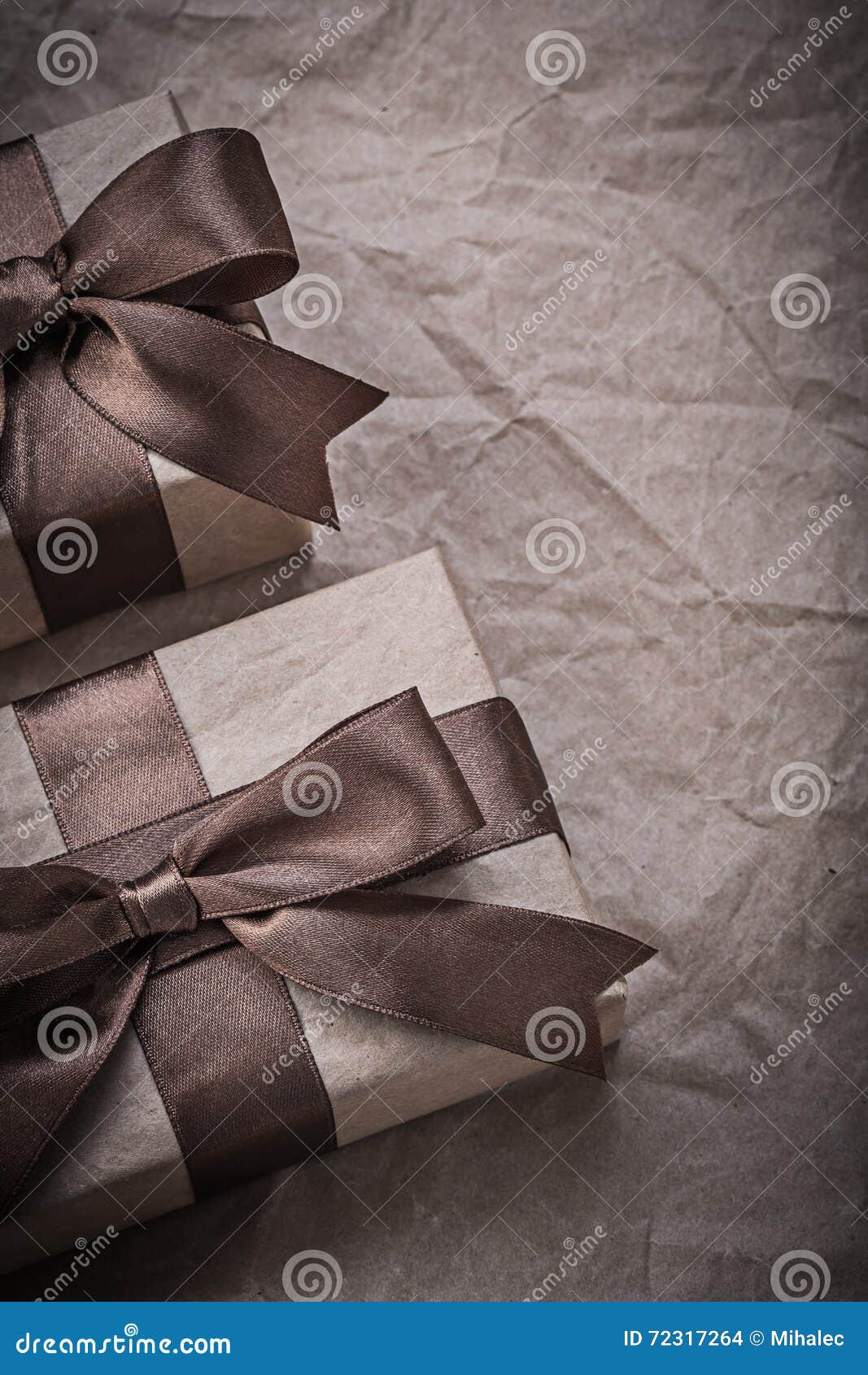 Gift Boxes on Wrapping Paper Vertical Version Holidays Concept Stock ...