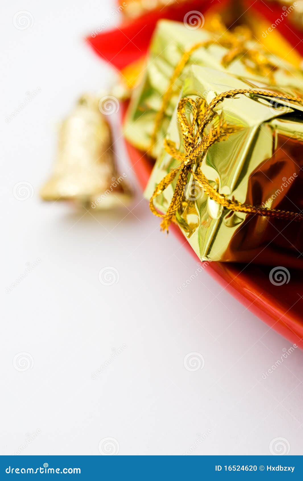 Gift Boxs and Christmas Bells Stock Photo - Image of decoration, golden ...