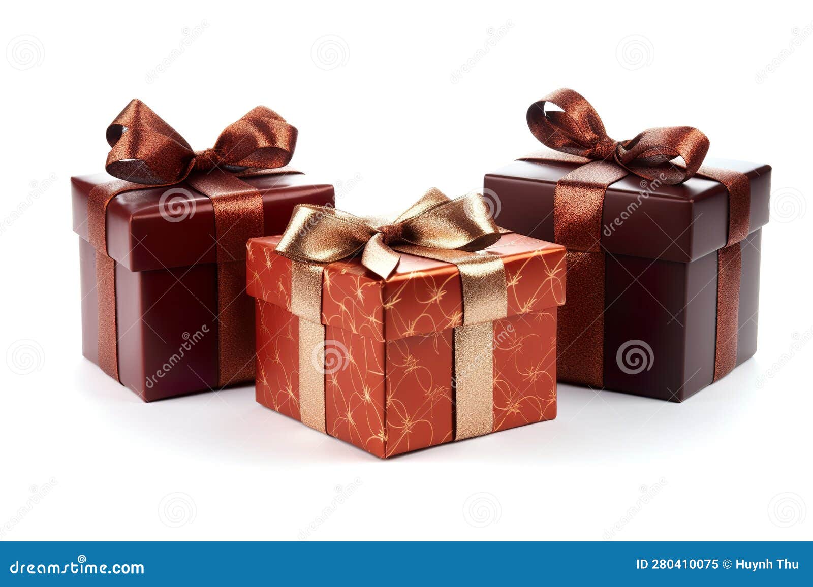 Colorful Gift Boxes with Ribbons on White Background Stock Illustration ...
