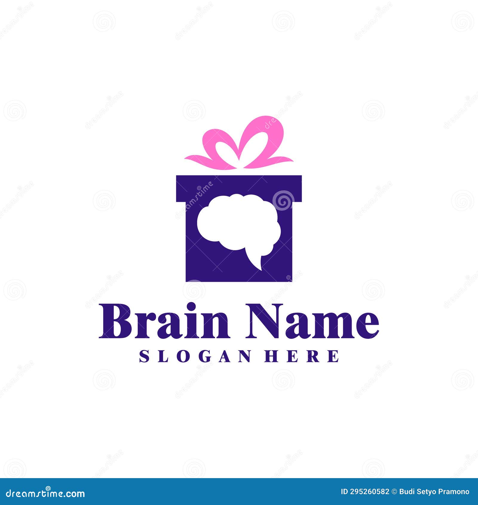 Gift Brain Logo Design Vector. Creative Brain with Gift Logo Concepts ...