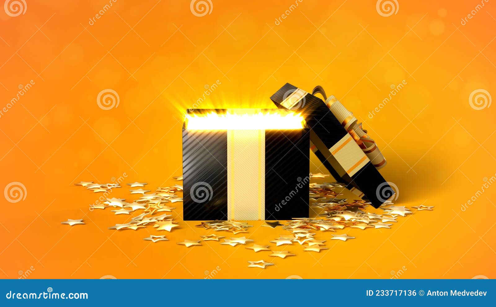 Gift on Bright Orange Backdrop for Black Friday Give-away - Object 3D ...