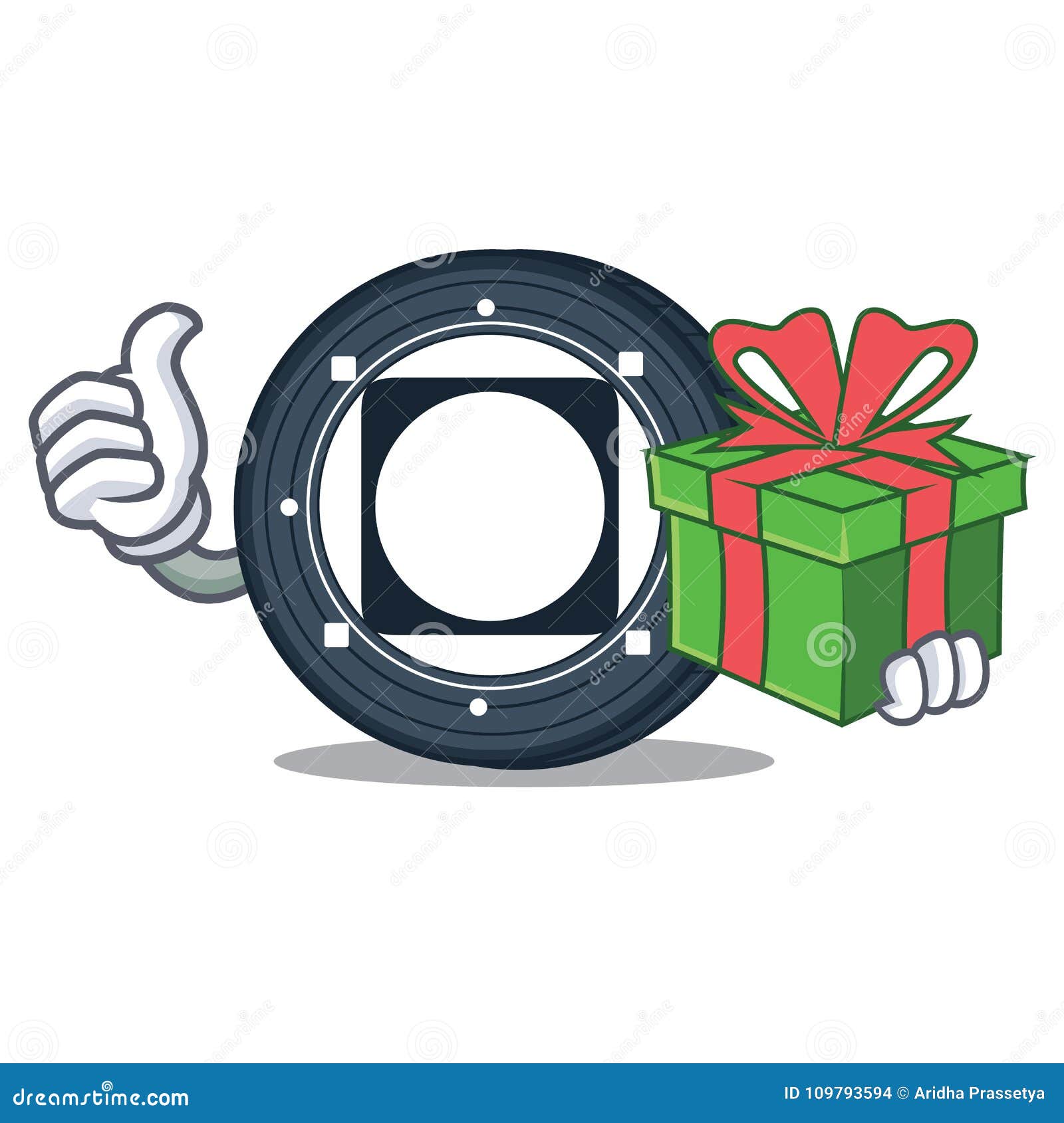 With Gift Byteball Bytes Coin Mascot Cartoon Stock Vector ...