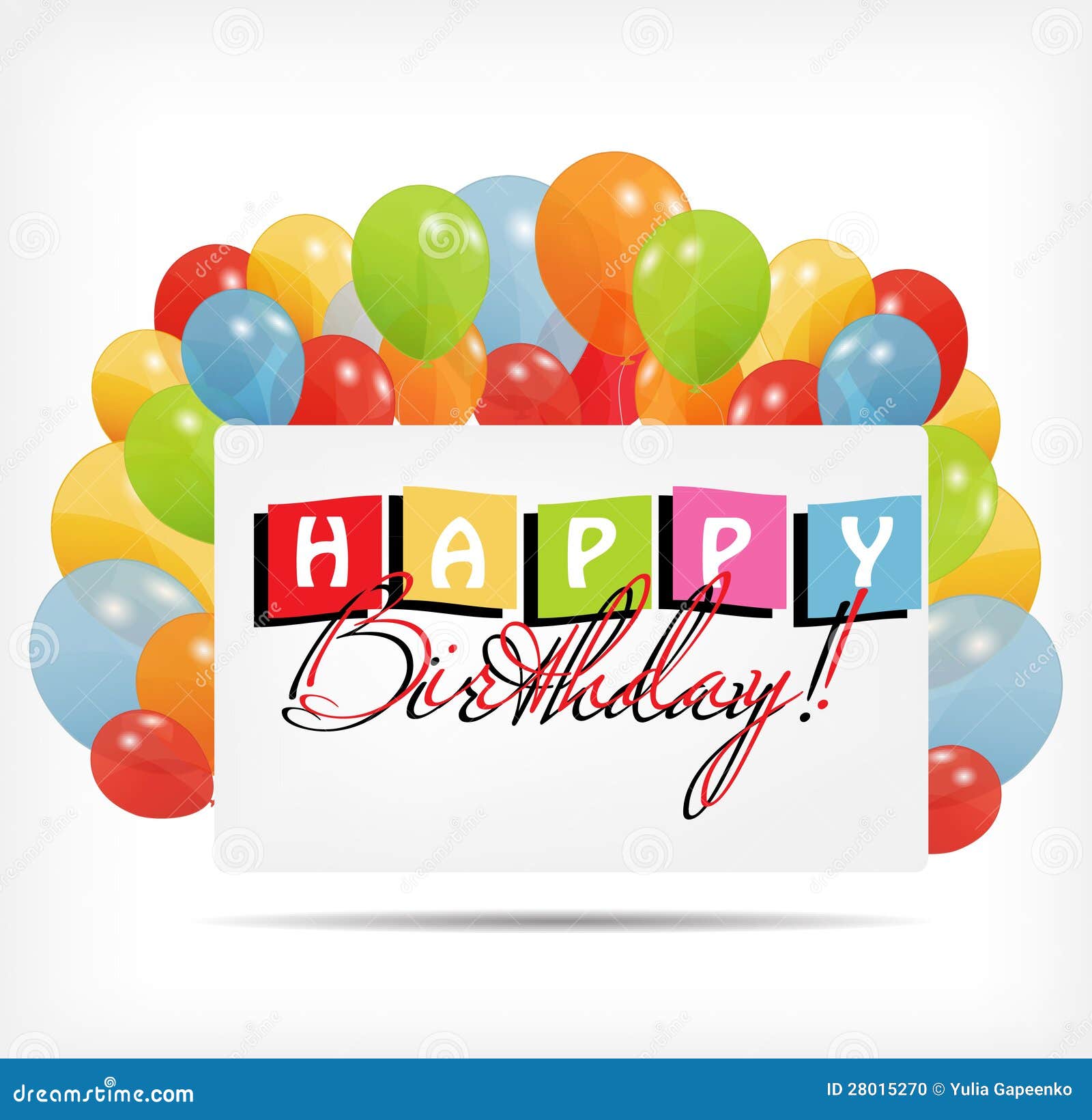 Gift Card with Balloons Vector Illustration Stock Vector - Illustration ...