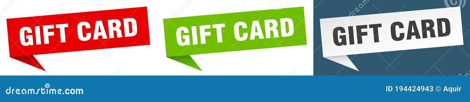 Gift Card Banner. Gift Card Speech Bubble Label Set Stock Vector ...