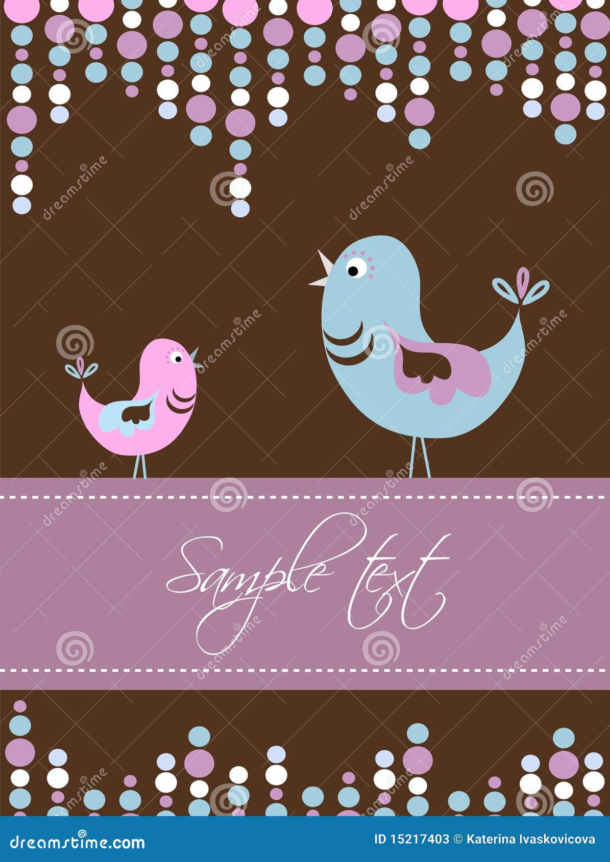 Gift card with birds stock vector. Illustration of anniversary - 15217403