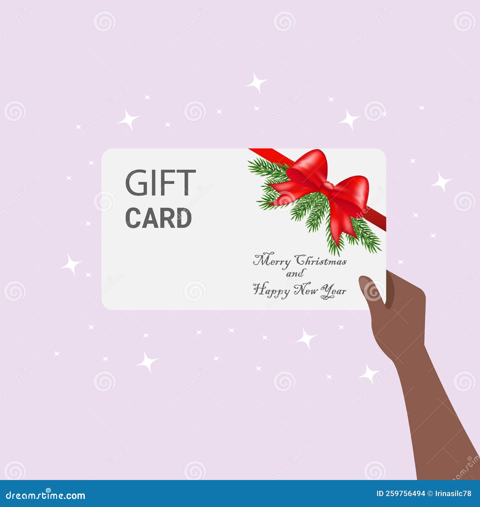 Gift card in black hand stock illustration. Illustration of luxury ...