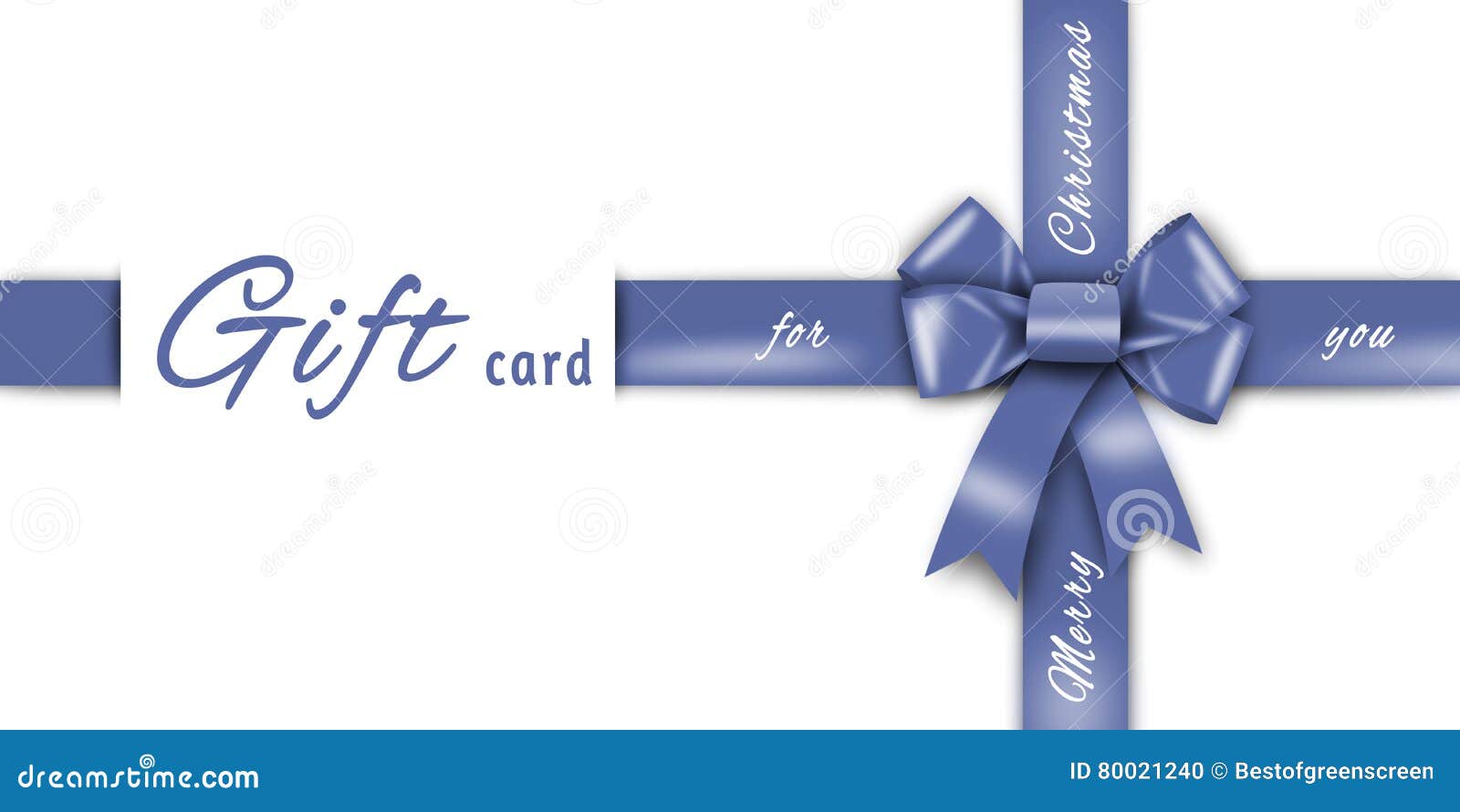 Gift Card, Blue Ribbon, Blue Loop, Bow Stock Illustration ...