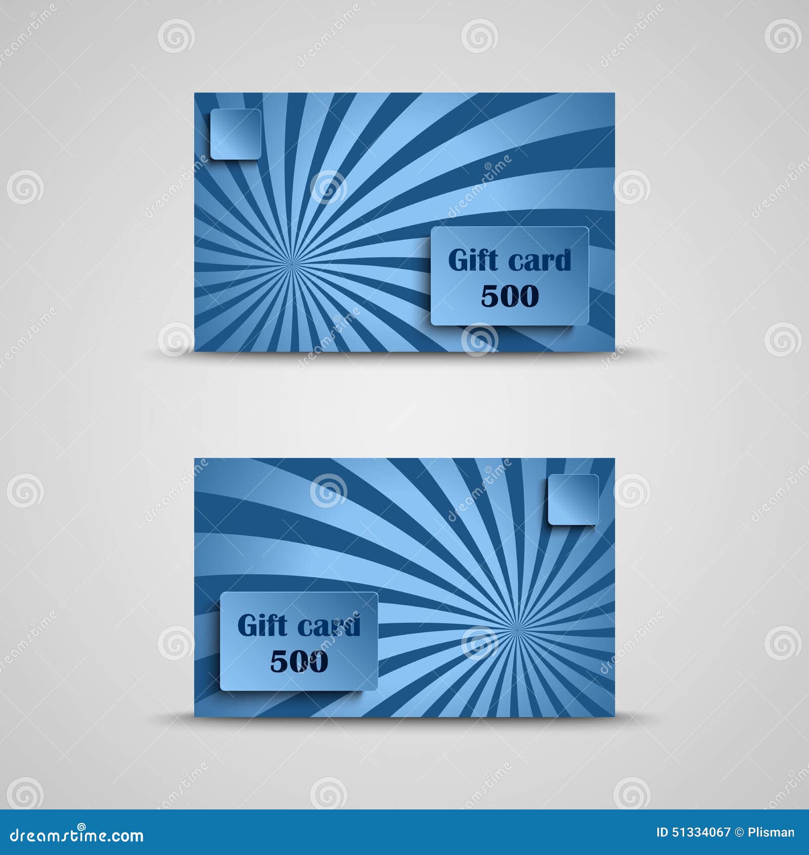 Gift Card with Blue Striped Background Stock Vector - Illustration of ...