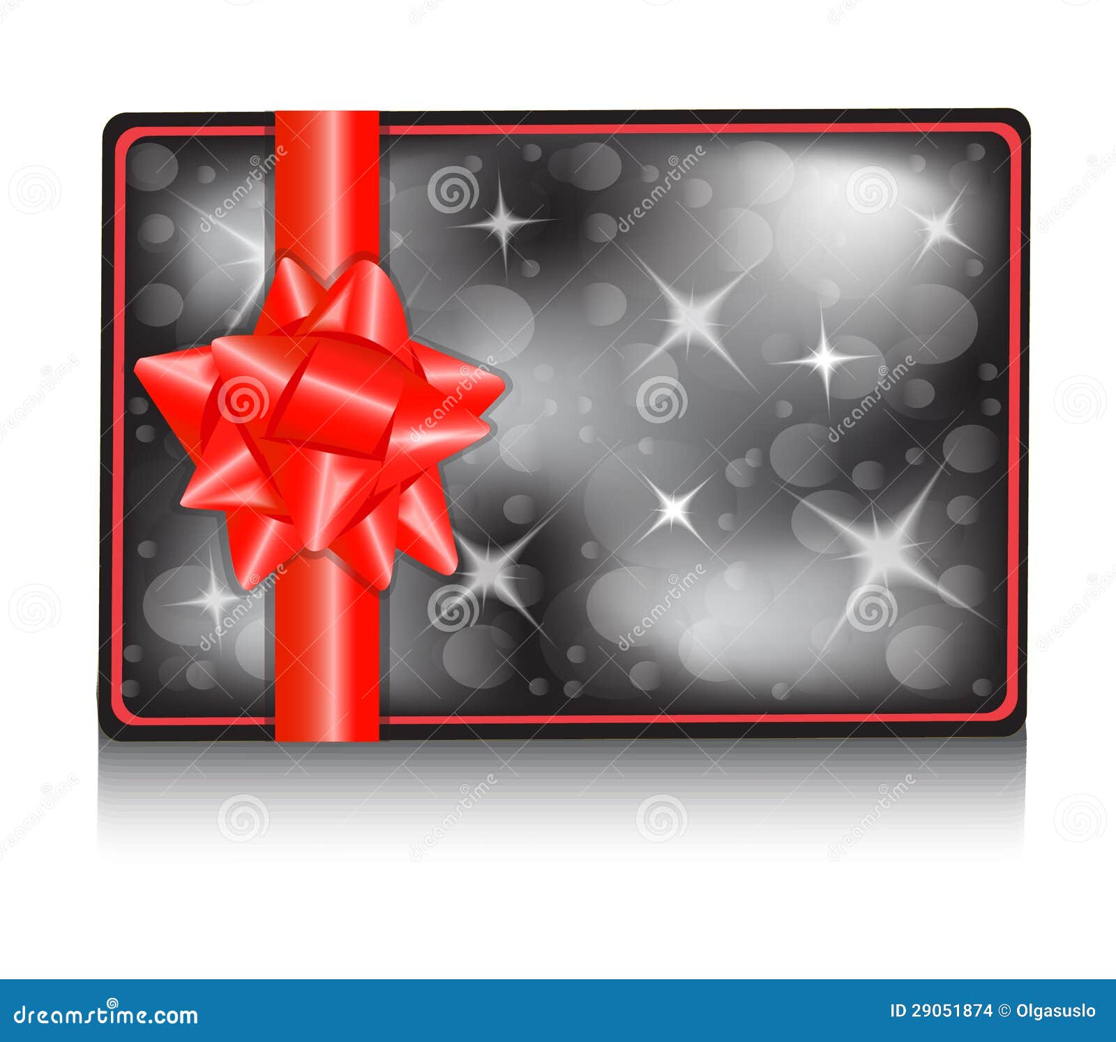 Gift card with a bow stock illustration. Illustration of frame - 29051874