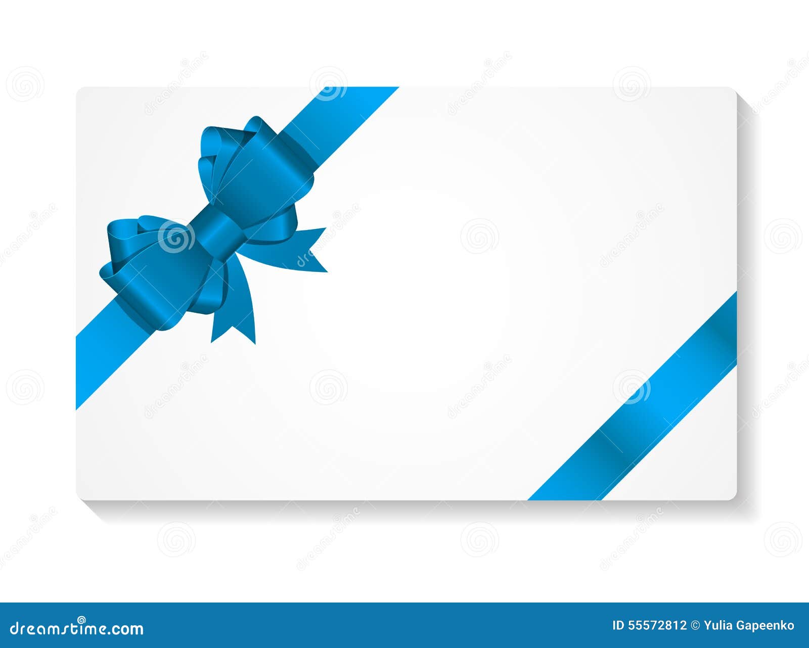 Gift Card with Bow and Ribbon Vector Illustration Stock Vector ...