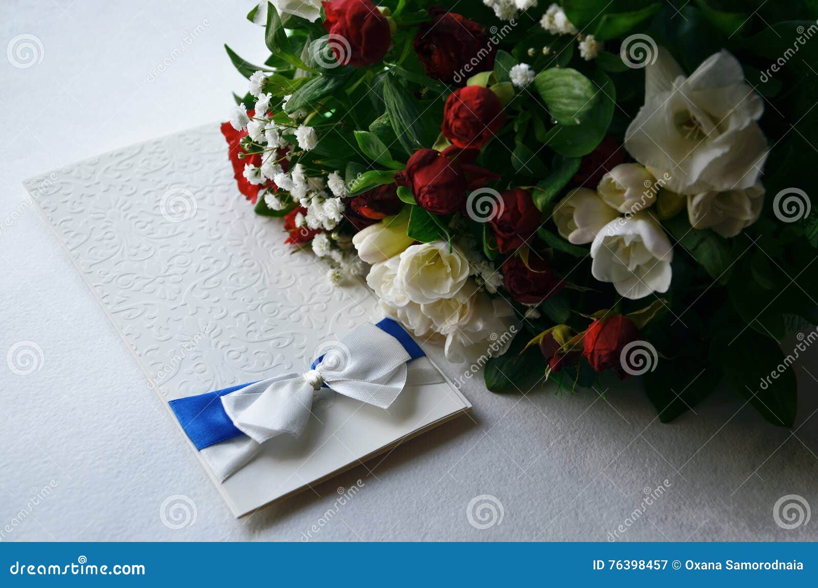 Gift Card and Flowers on a Background Stock Image - Image of party ...