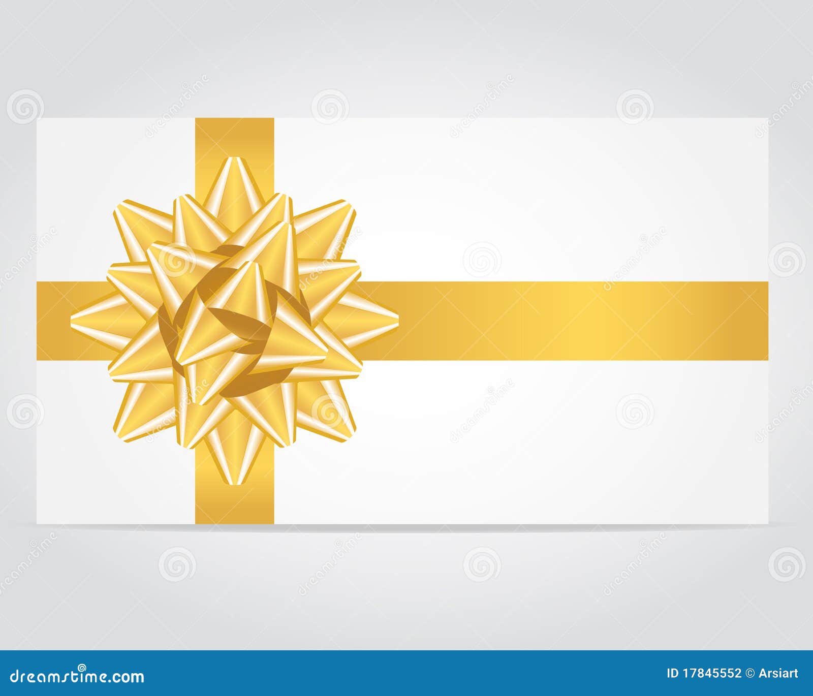 Gift Card with Gold Ribbon. Stock Vector - Illustration of label ...