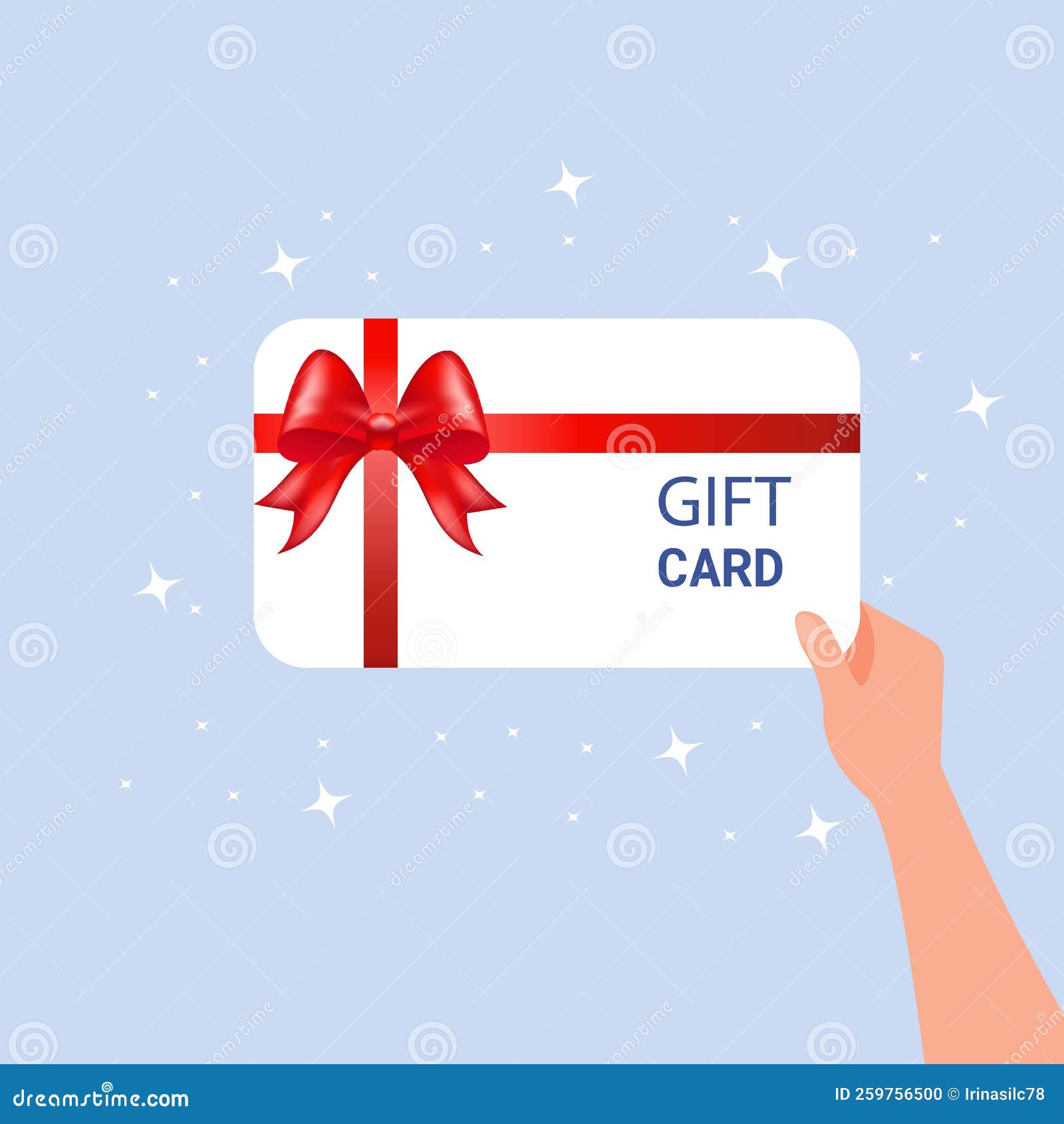 Gift card in hand stock vector. Illustration of luxury - 259756500