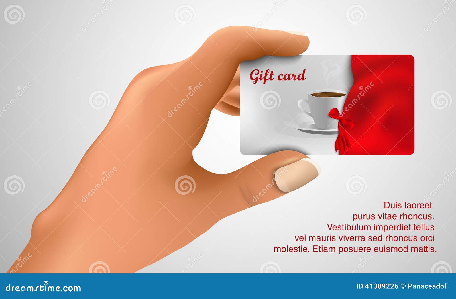 Gift card in hand stock vector. Illustration of present - 41389226