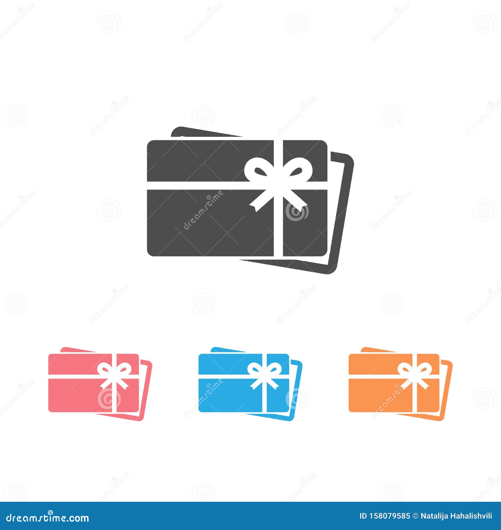 Gift Card Icon Set Symbol Vector on White Stock Vector - Illustration ...