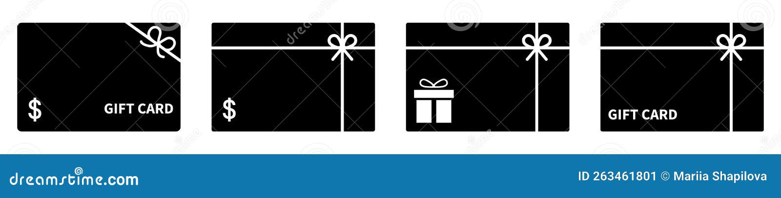 Gift card icon set stock vector. Illustration of dolar - 263461801