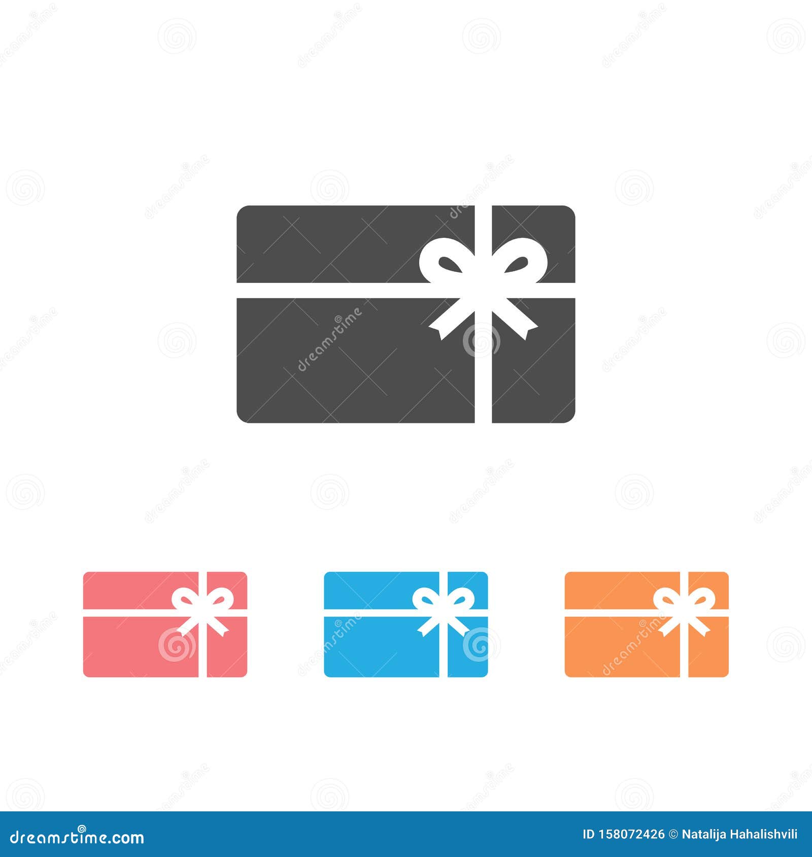 Gift Card Icon Set on White. Stock Vector - Illustration of business ...