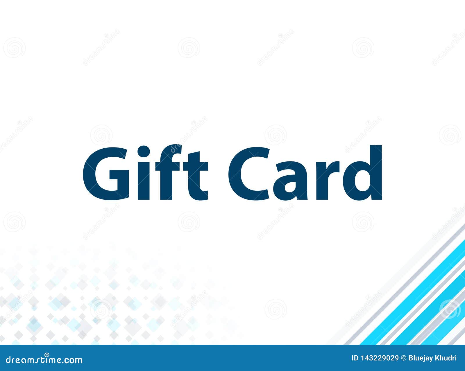 Gift Card Modern Flat Design Blue Abstract Background Stock ...