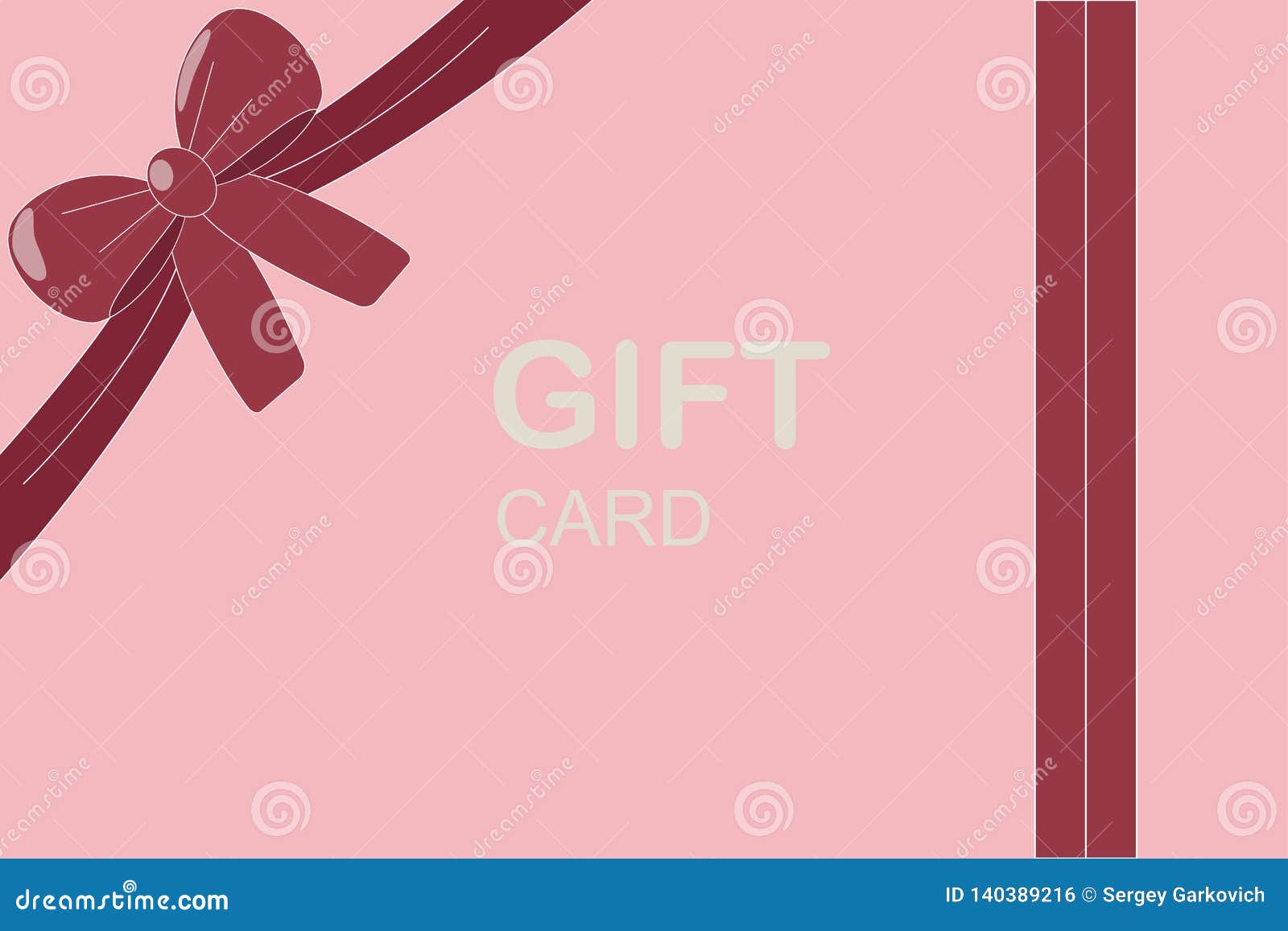 Gift Card. Pink Voucher for Present Stock Vector - Illustration of ...