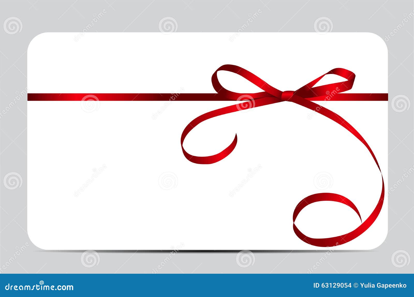 Gift Card with Red Ribbon and Bow. Vector Stock Vector - Illustration ...