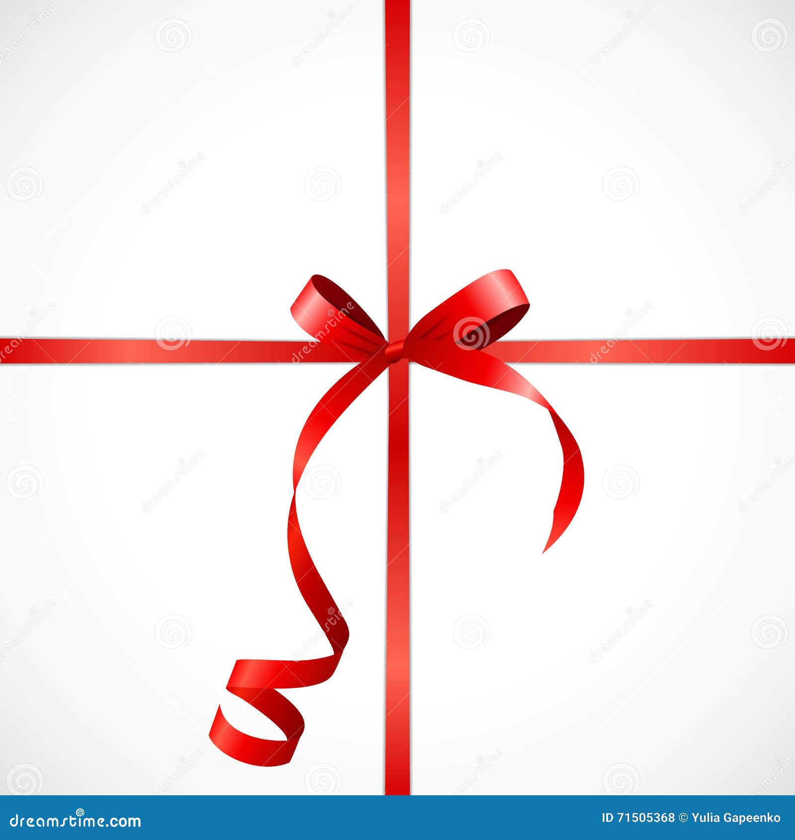 Gift Card with Red Ribbon and Bow. Vector Illustration Stock Vector ...