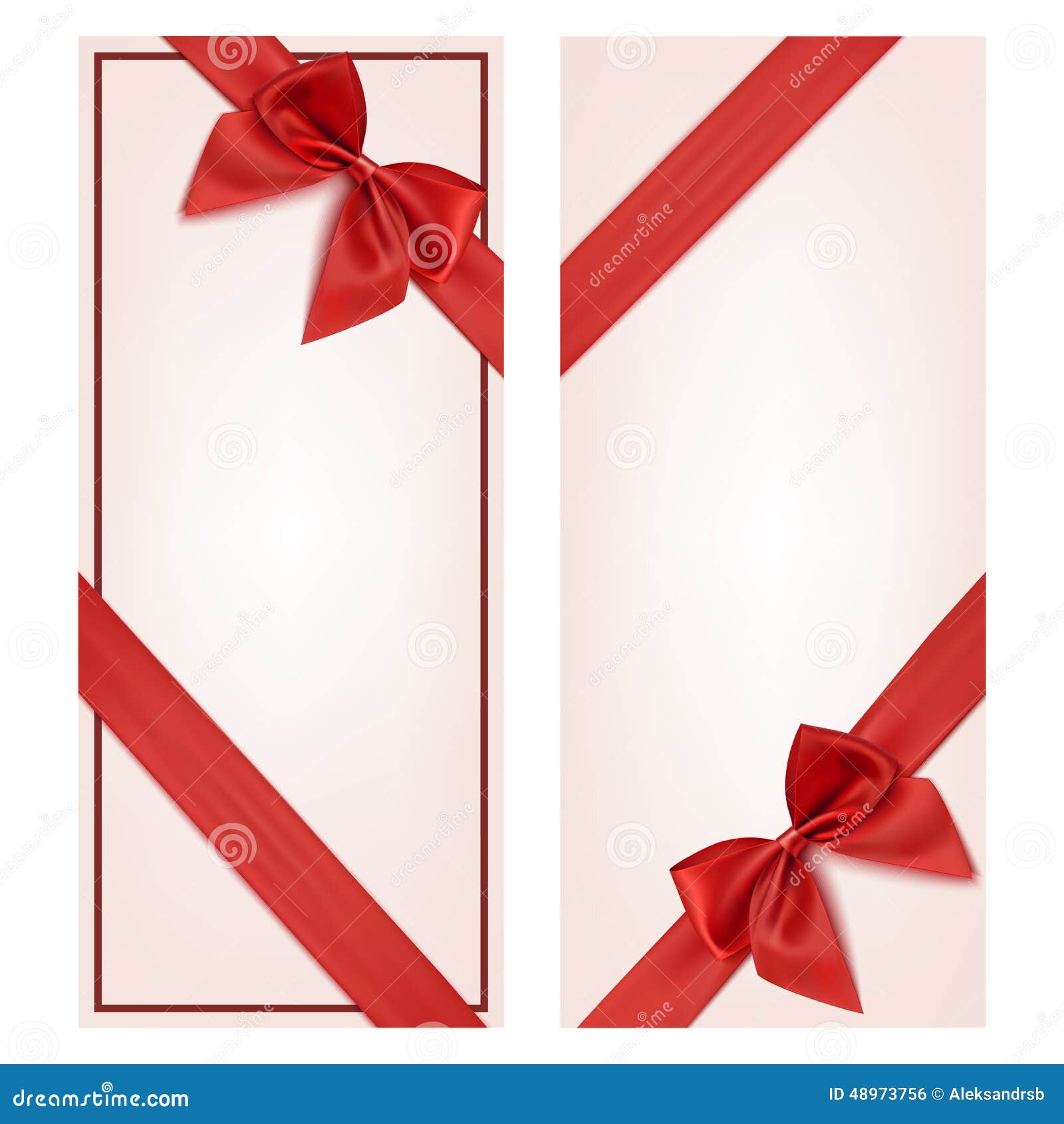 Gift Card with Red Ribbon and a Bow Stock Vector - Illustration of ...