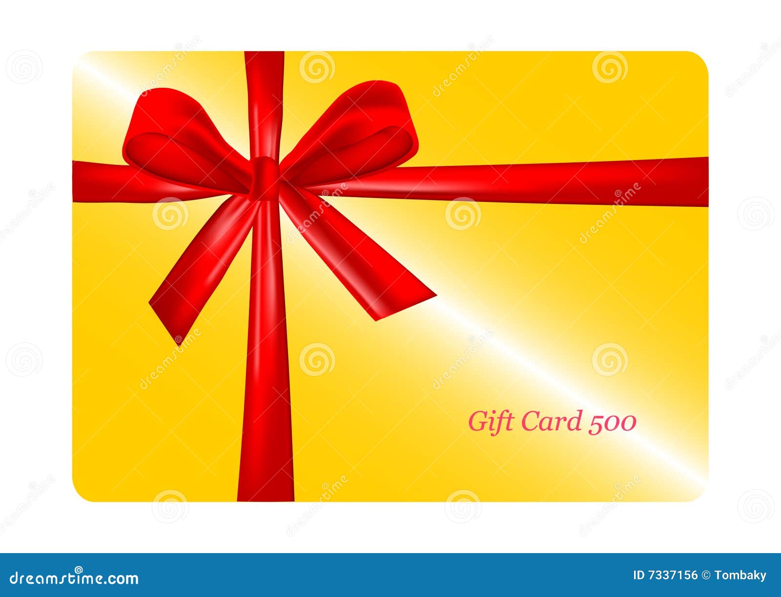 Gift Card with Red Ribbon. Vector Stock Vector - Illustration of decor ...
