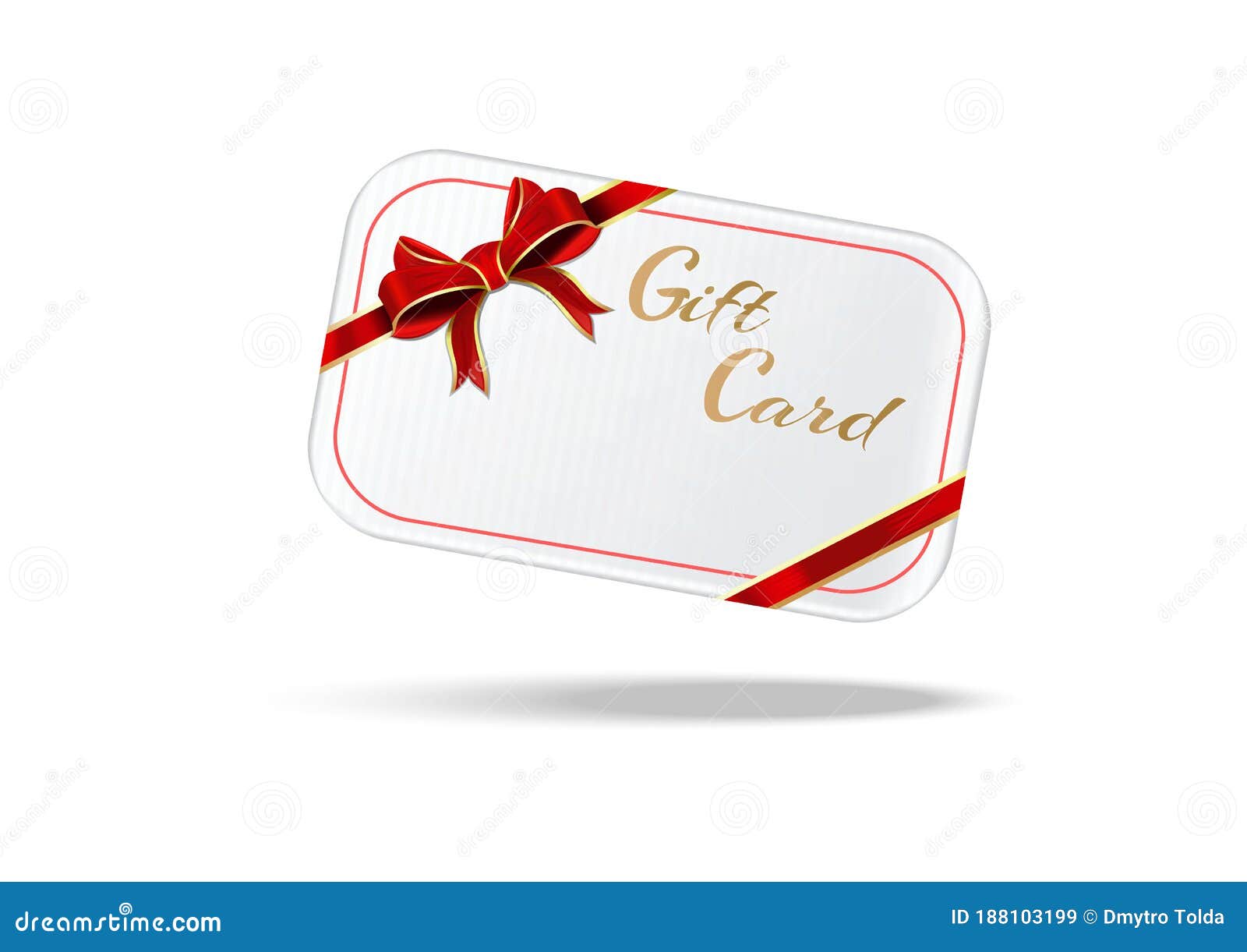 Gift Card with Red Ribbons and Bow Stock Vector - Illustration of ...