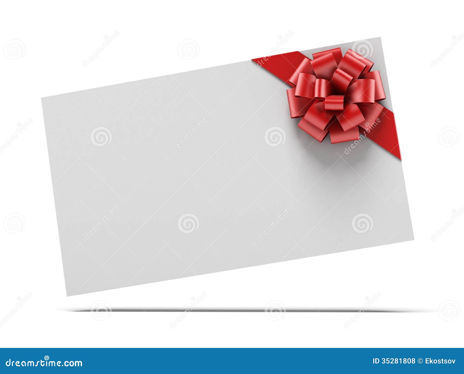 Gift card with red ribbons stock illustration. Illustration of beauty ...