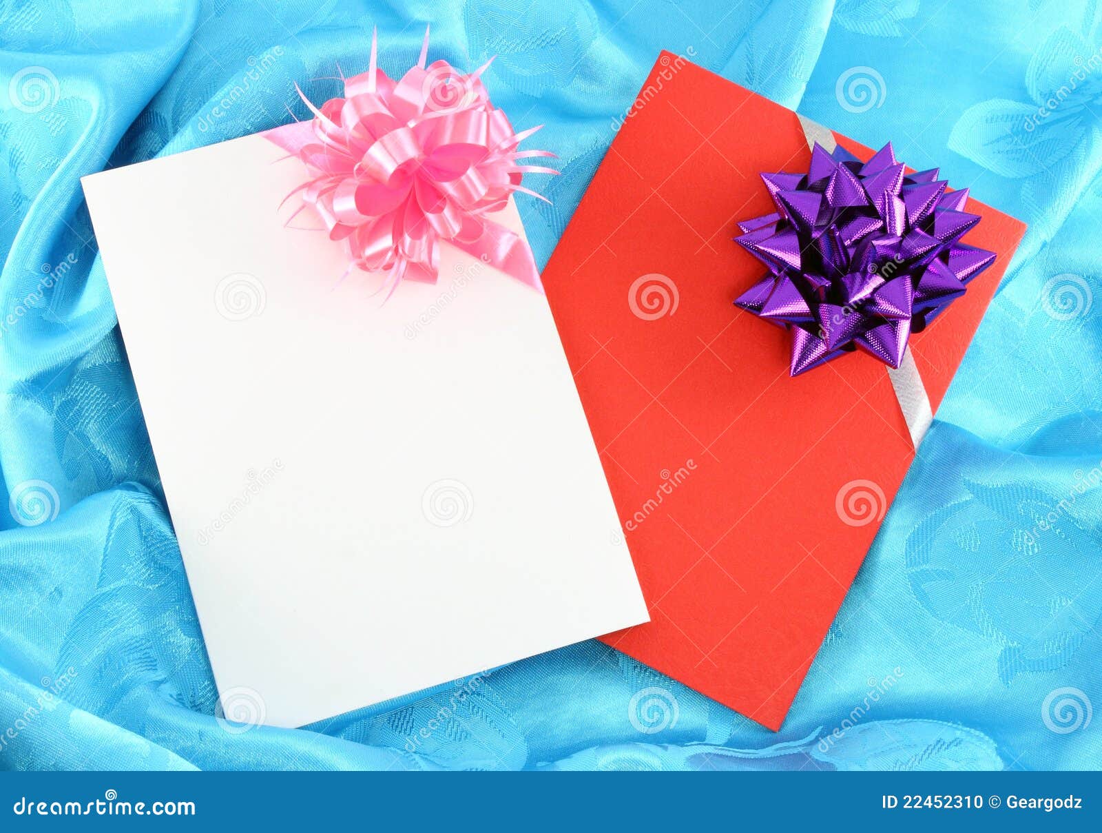 Gift card with ribbon stock photo. Image of love, design - 22452310