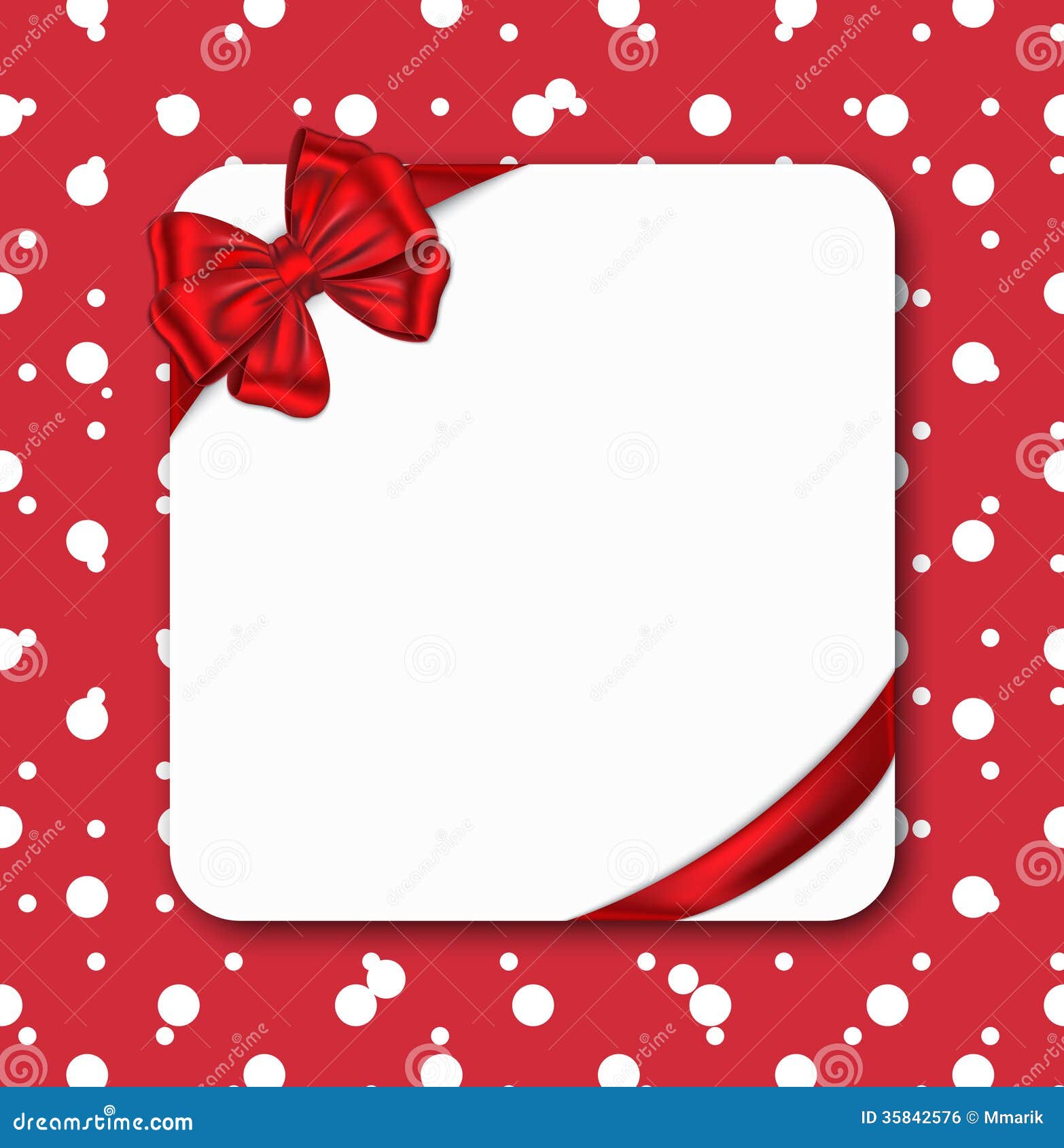 Gift card with ribbon stock vector. Illustration of card - 35842576