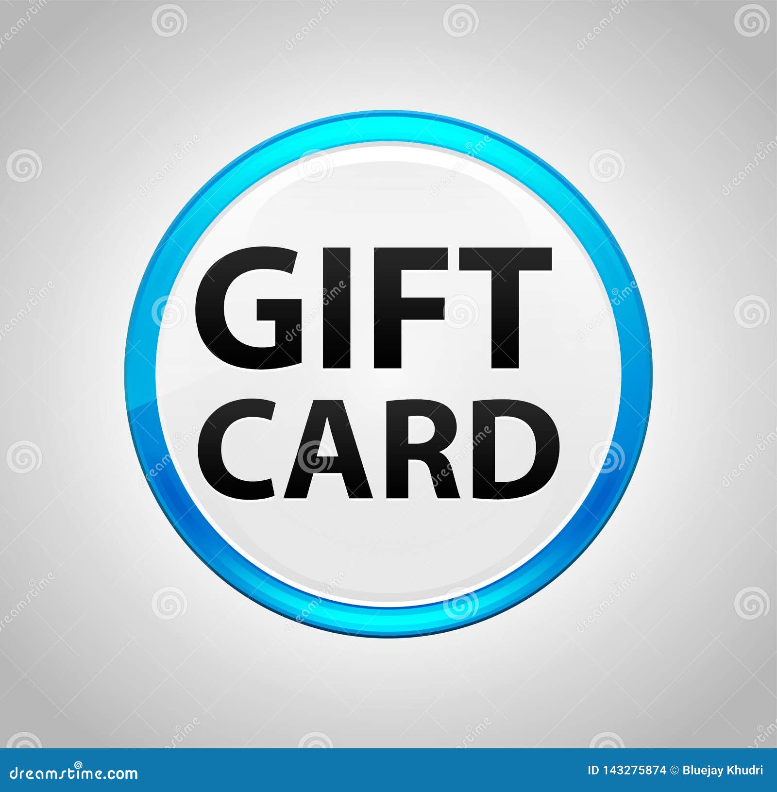 Gift Card Round Blue Push Button Stock Illustration - Illustration of ...