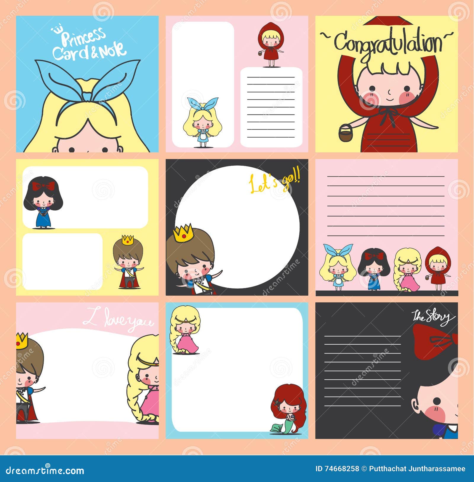 Gift card story set stock vector. Illustration of cute - 74668258