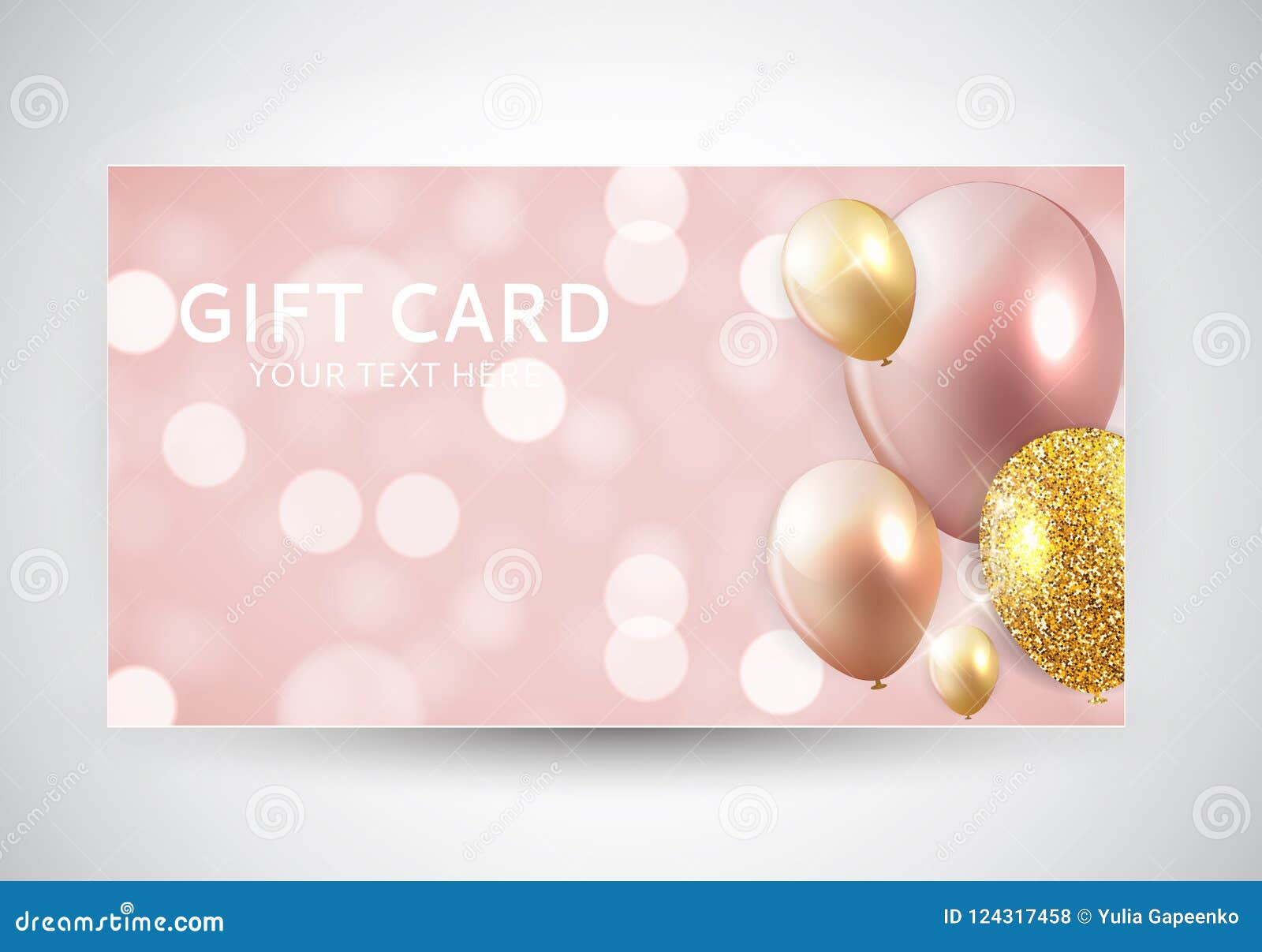 Gift Card Template with Balloons Vector Illustration Stock Vector ...