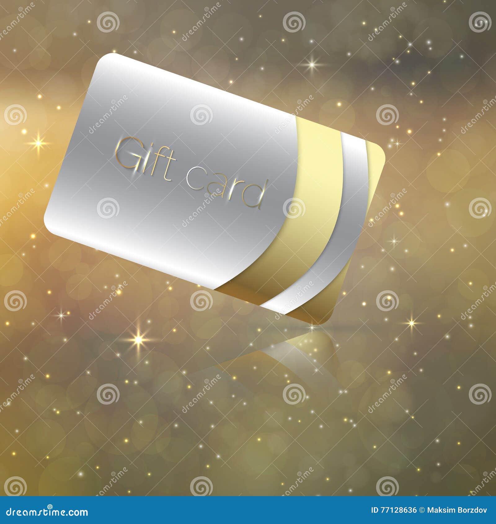 Gift Card Template in Material Design Style Stock Vector - Illustration ...